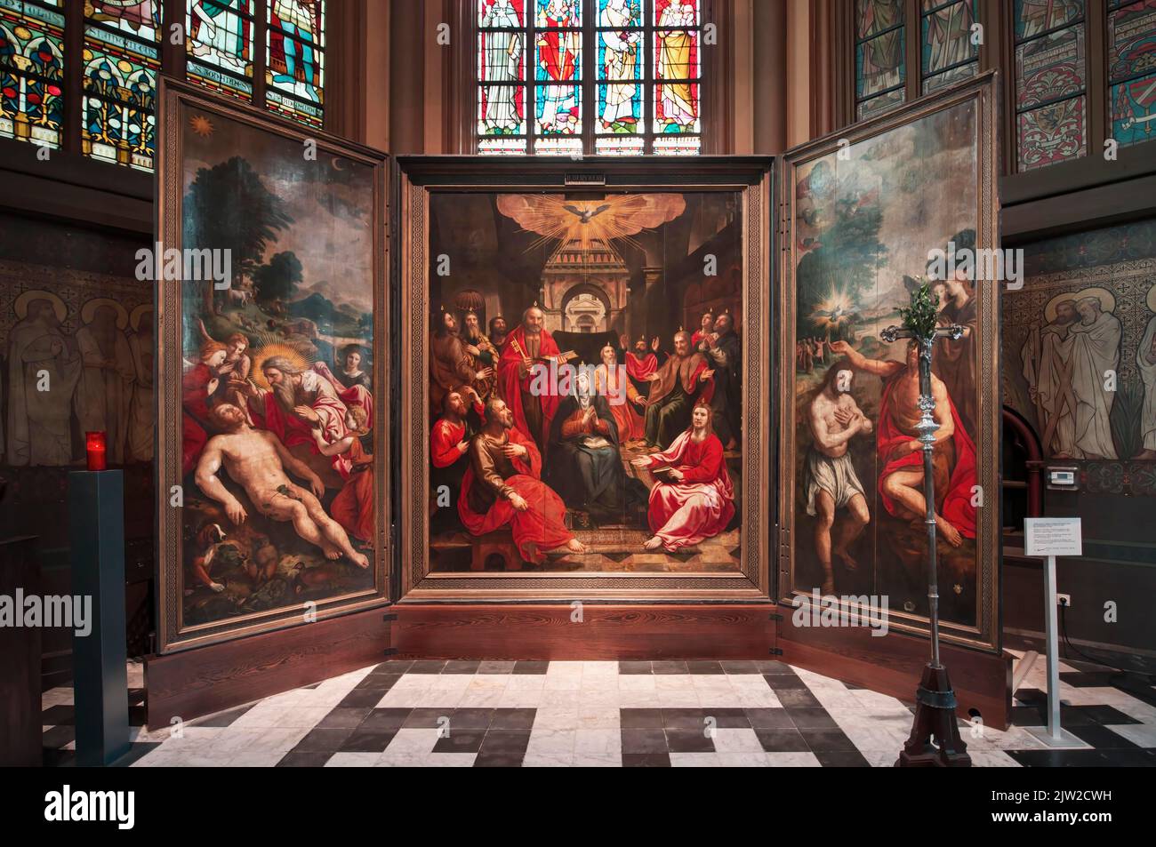 St. Martin's Church, Triptych of the Holy Ghost, in the center the ...