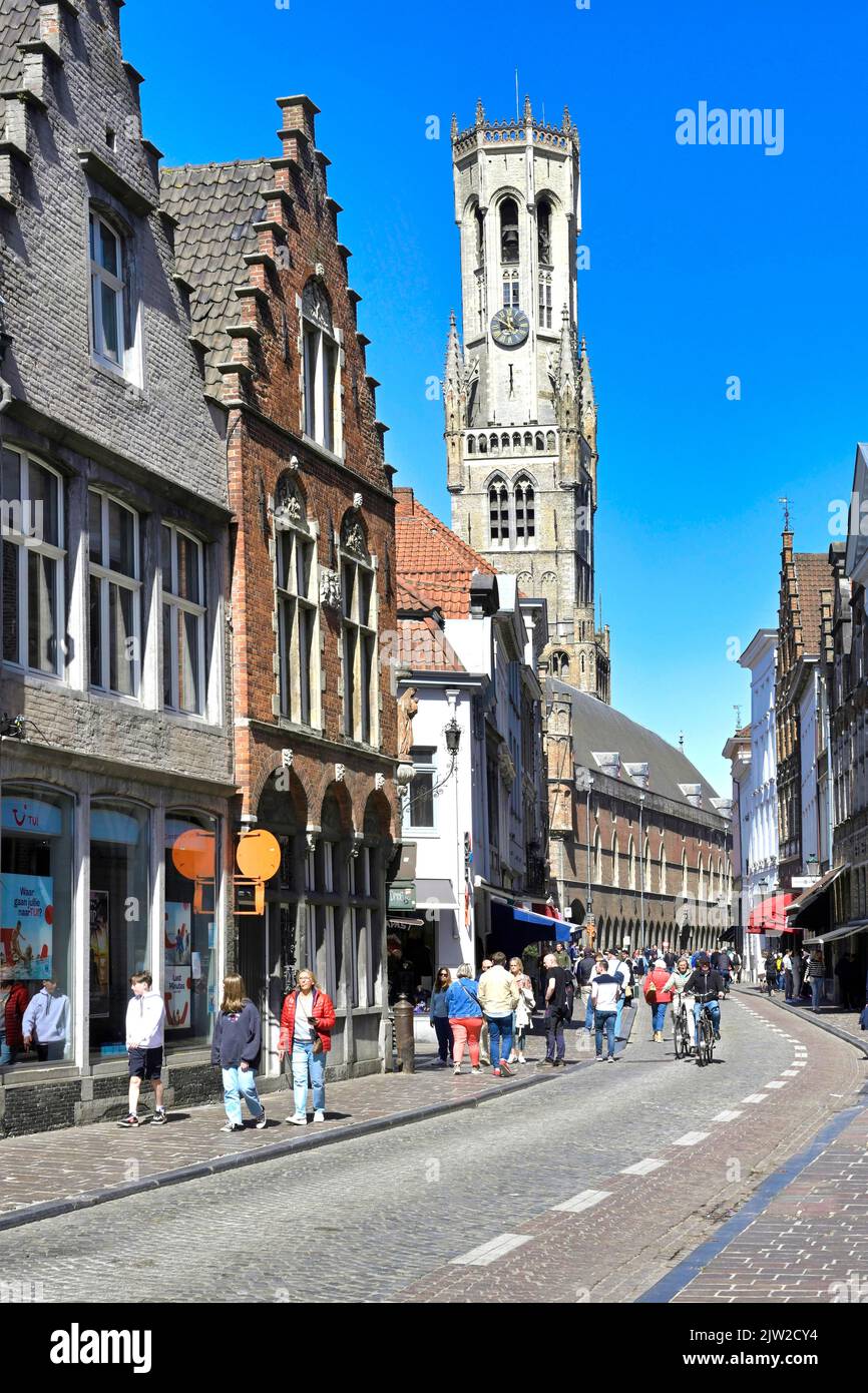 Medieval Belfry and street view, Bruges, Belgium Stock Photo - Alamy