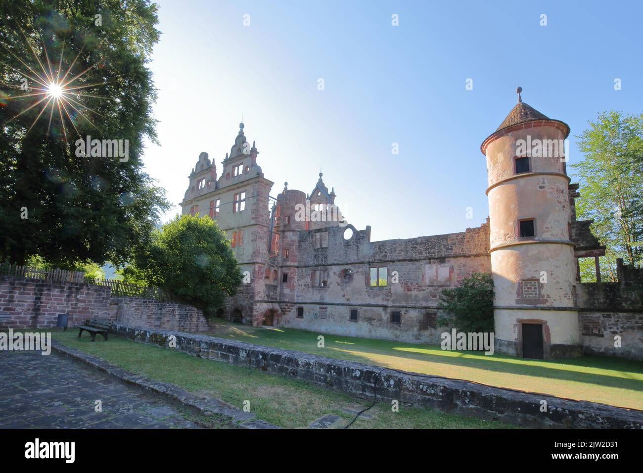 Hirsau Monastery built 11th century against the light near Calw ...