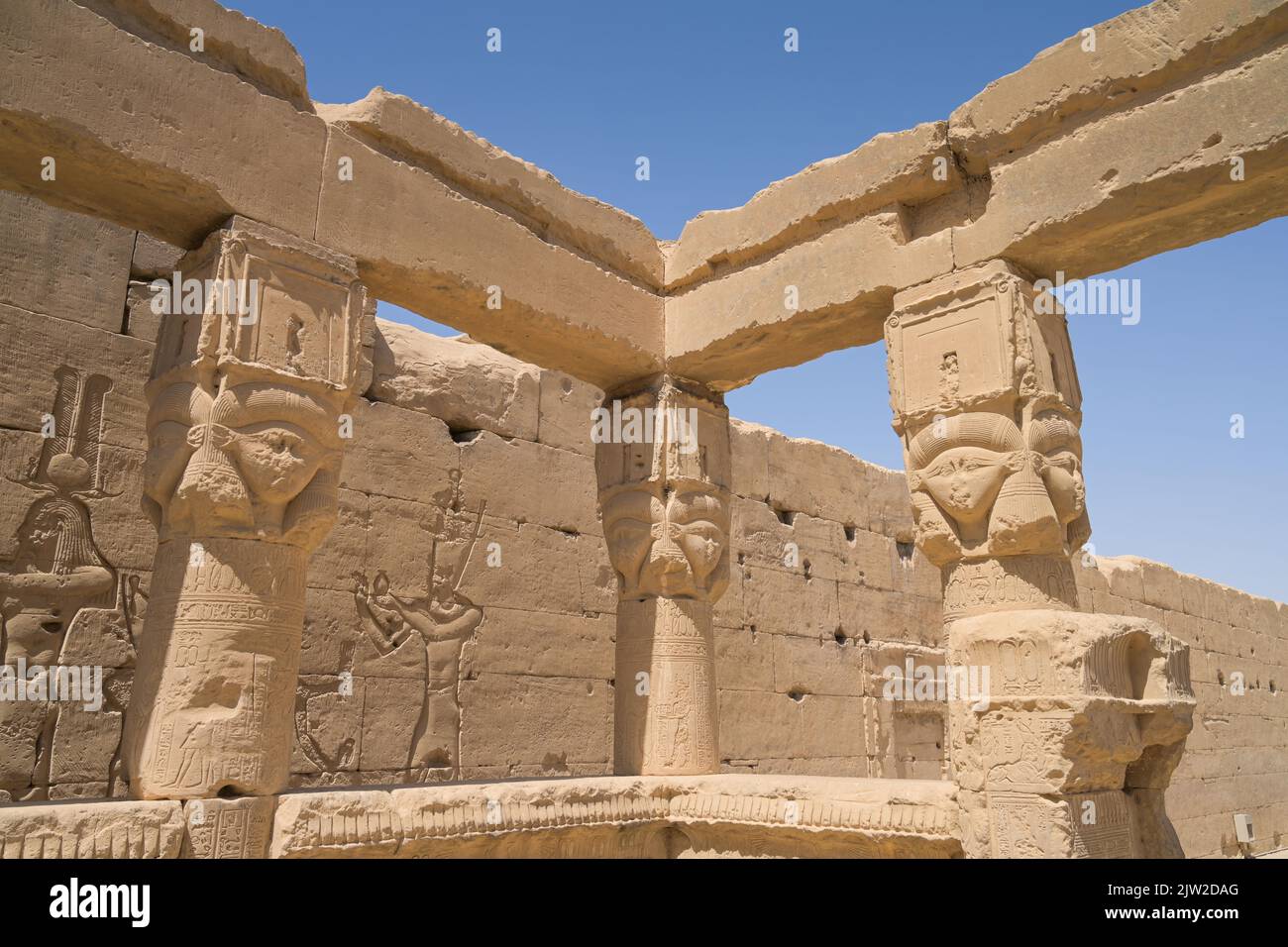 Kiosk on the temple roof, Temple of Hathor, Dendera, Qina, Egypt Stock ...