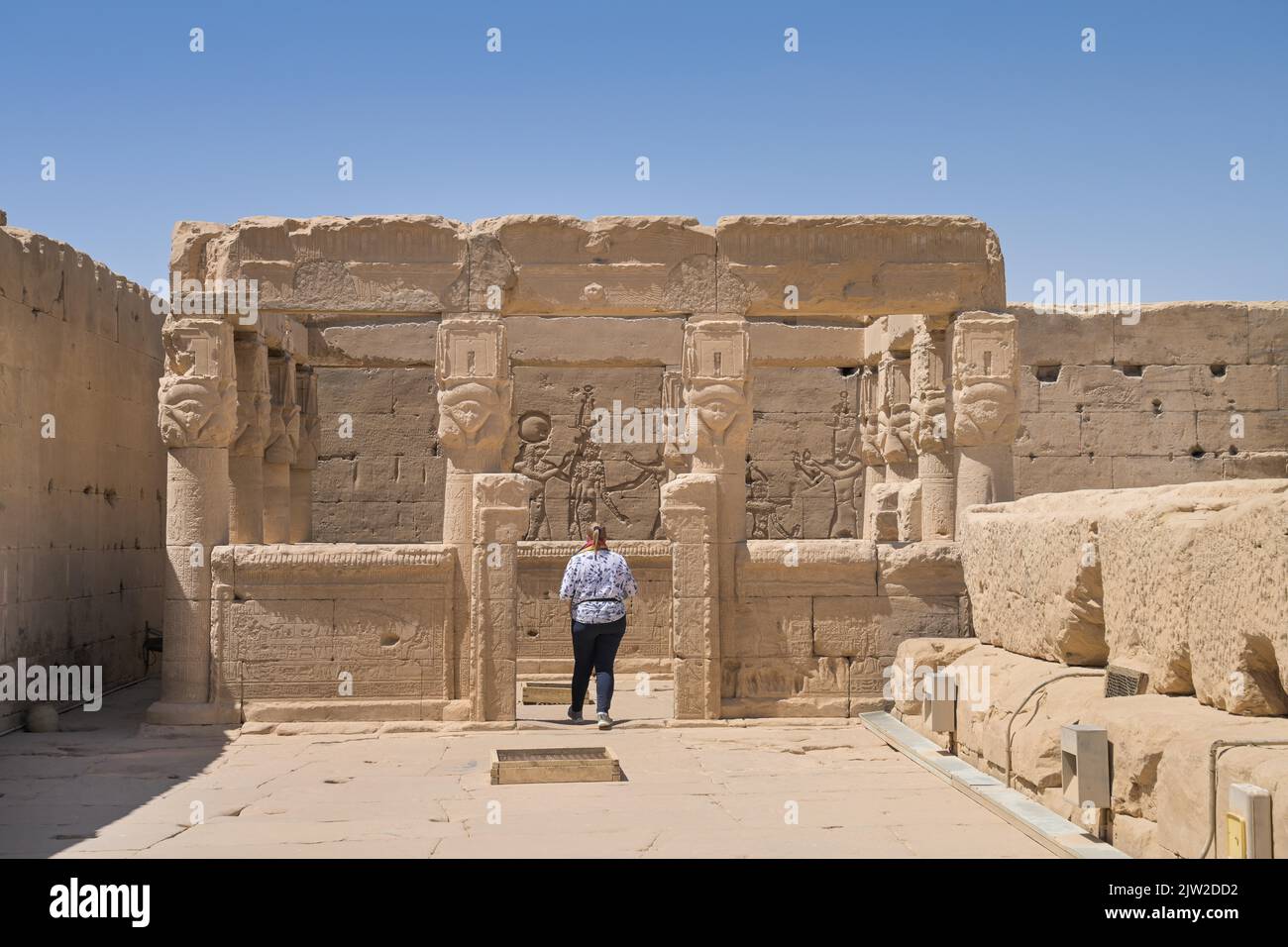 Kiosk on the temple roof, Temple of Hathor, Dendera, Qina, Egypt Stock ...