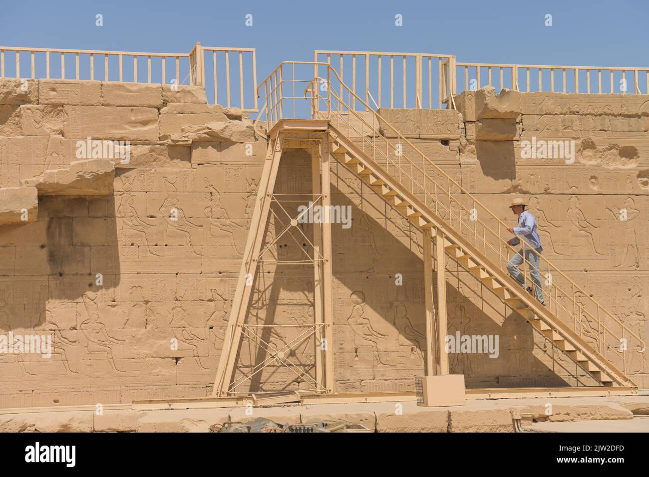 Stairs on the roof, Temple of Hathor, Dendera, Qina, Egypt Stock Photo ...
