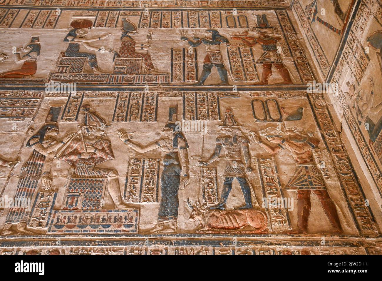 Stone relief, sanctuary, sanctuary, Hathor temple, Dendera, Qina, Egypt ...