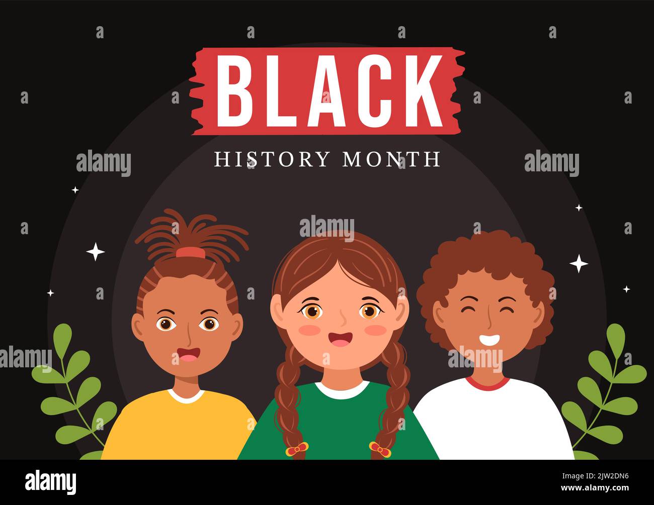 Black History Month Template Hand Drawn Cartoon Flat Background ...