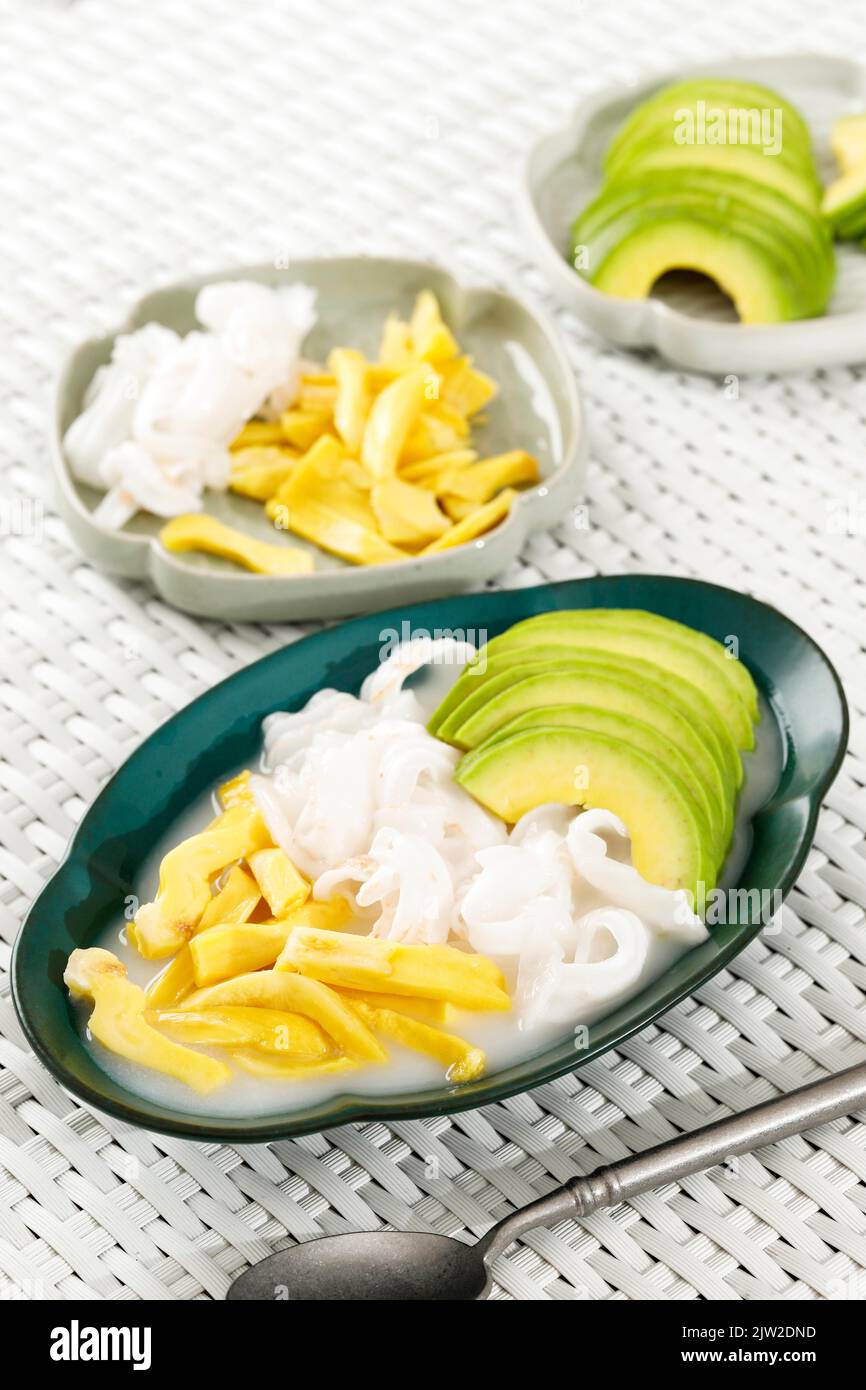 Es Teler, Traditional Indonesian Ice Dessert of Tropical Fruit Cocktail ...