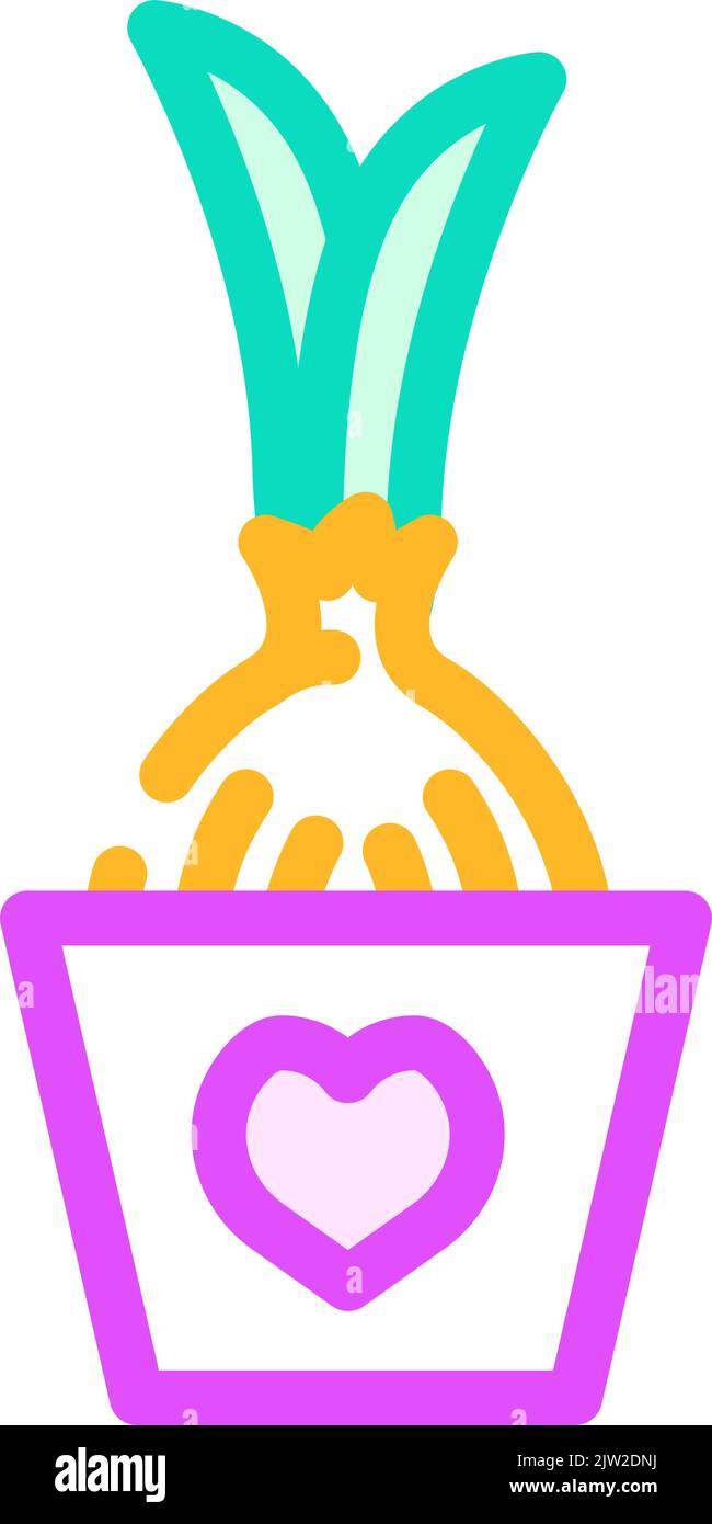 onion pot growing color icon vector illustration Stock Vector Image ...