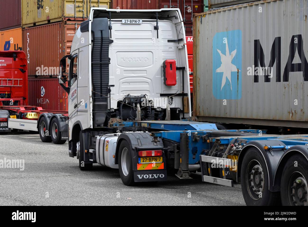 Container Terminal Truck Tractor Stock Photo - Alamy
