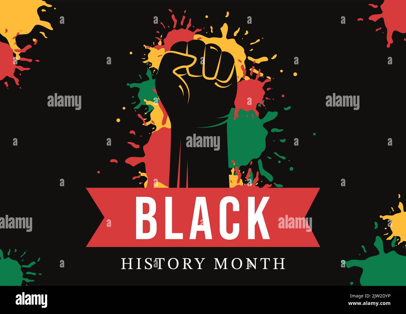 Black History Month Template Hand Drawn Cartoon Flat Background ...