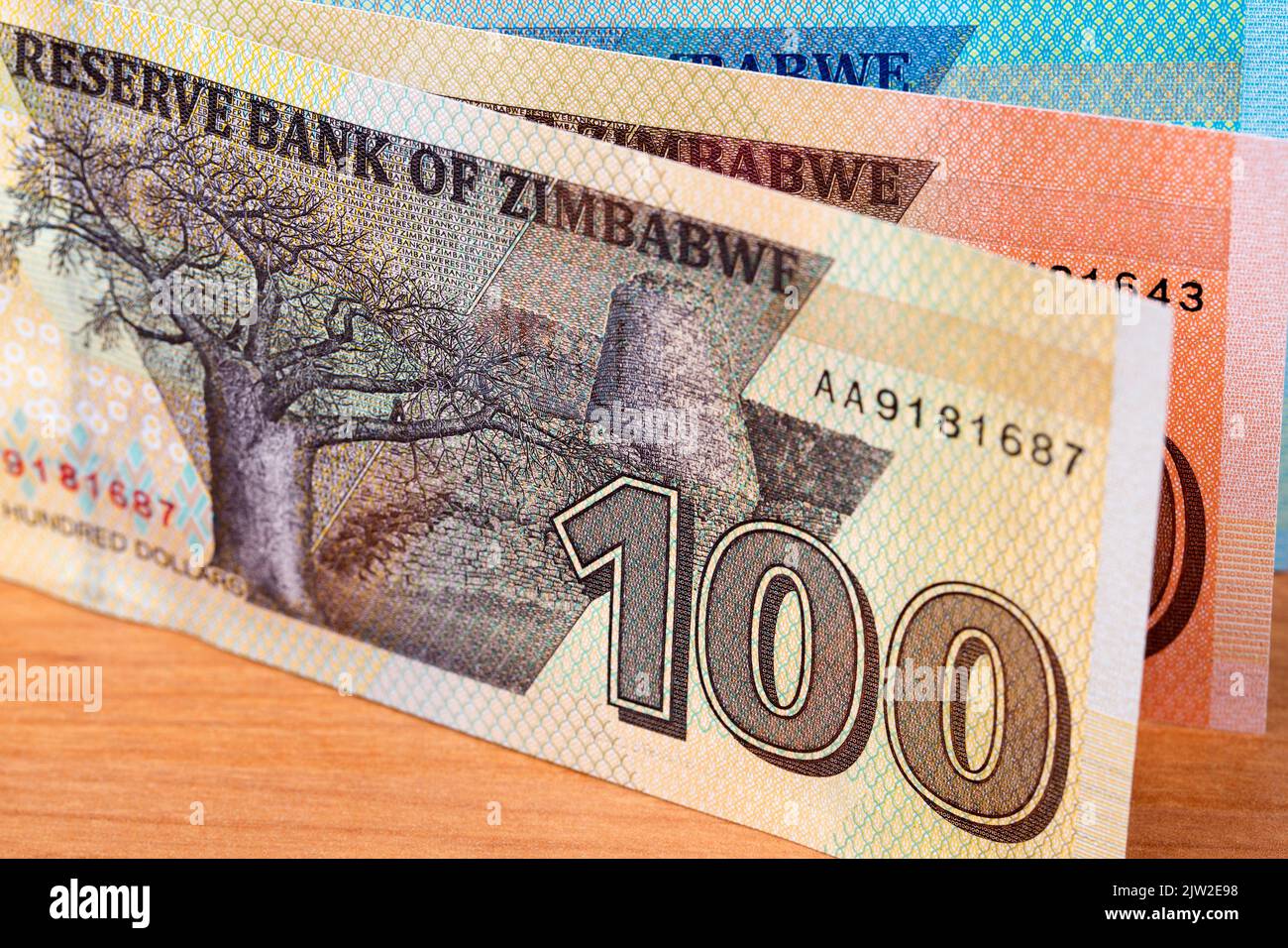Zimbabwean money new serie of banknotes a business background Stock ...