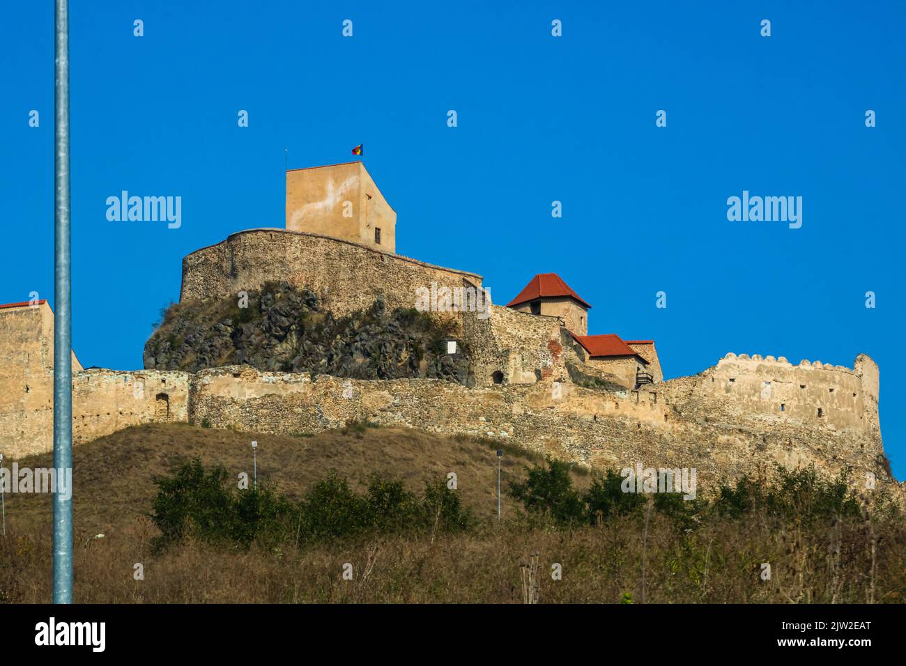 Famous Rupea fortress in Transylvania, Romania. Rupea Citadel (Cetatea ...