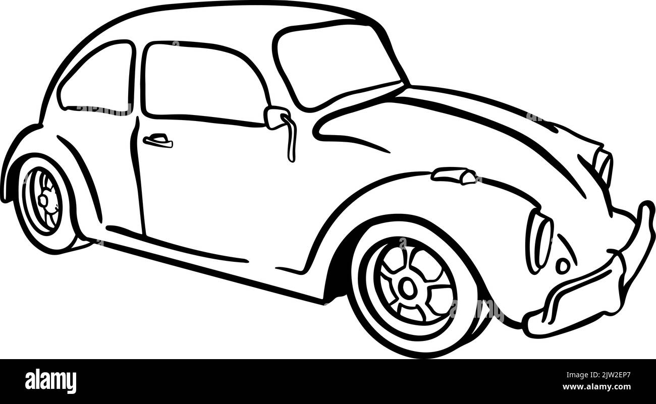 Retro car sketch. Vintage illustration Stock Vector Image & Art - Alamy