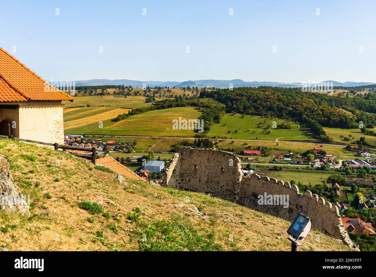 Famous Rupea fortress in Transylvania, Romania. Rupea Citadel (Cetatea ...