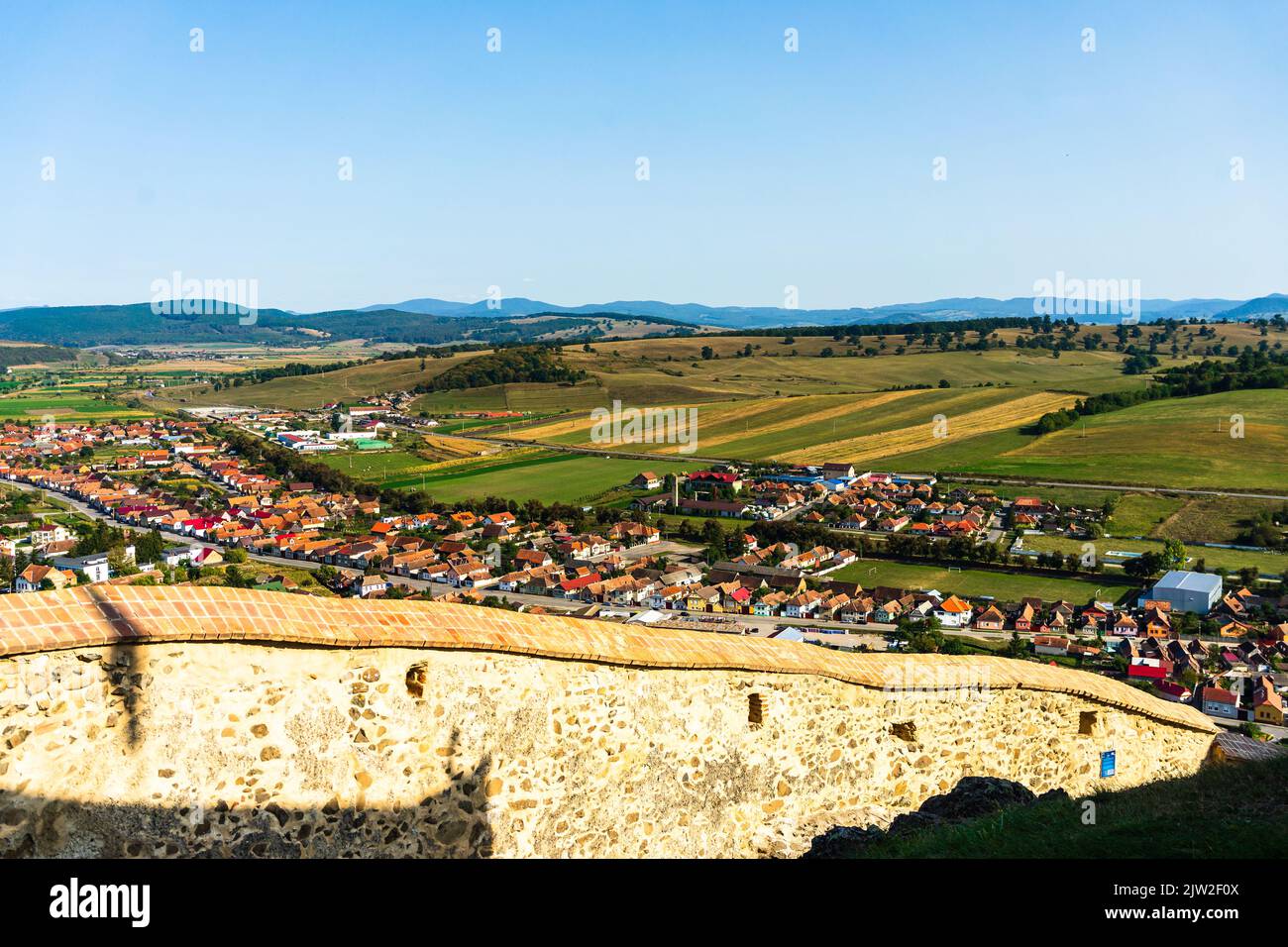 View from Rupea fortress in Transylvania, Romania. Rupea Citadel ...