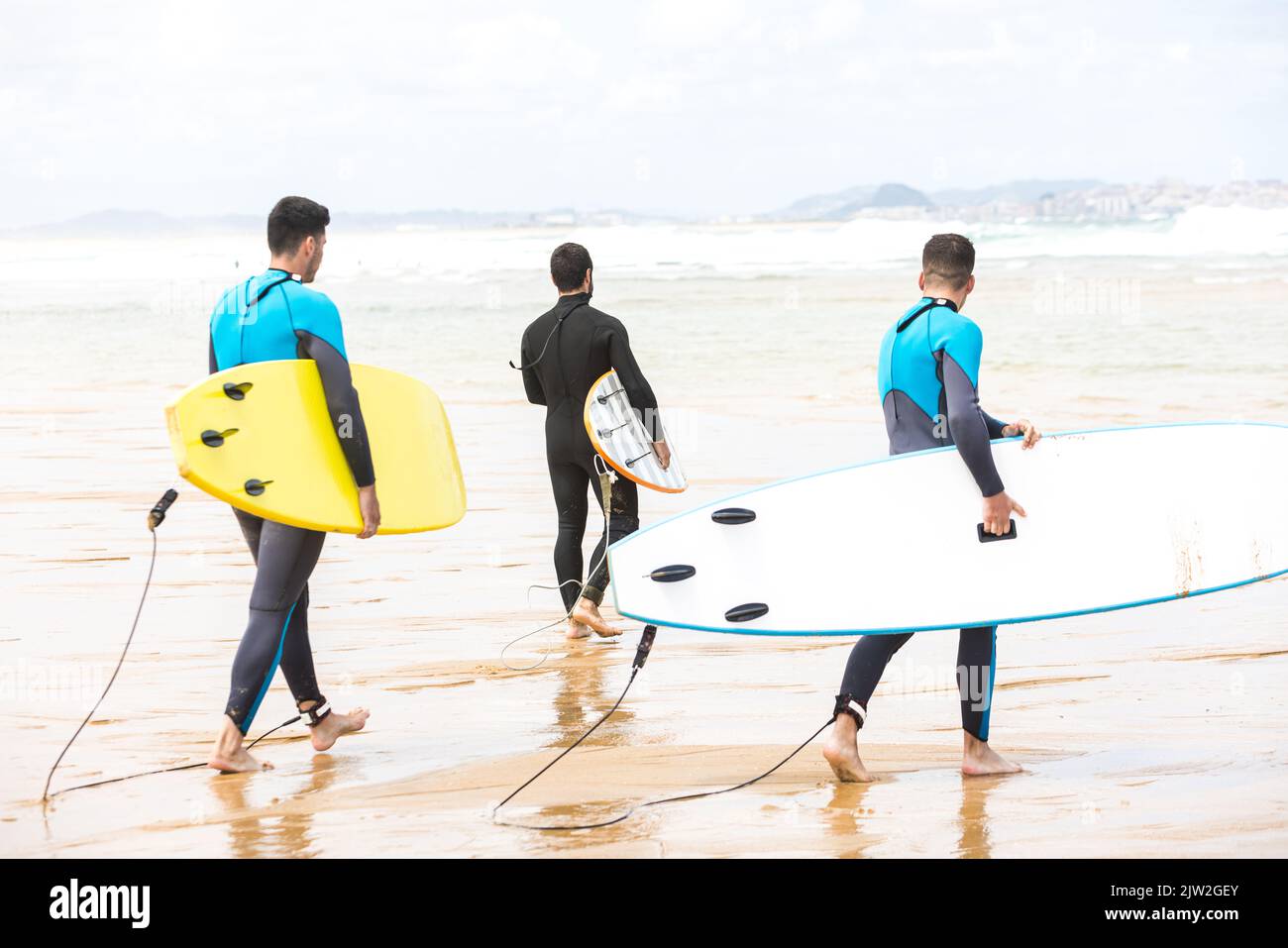 Back view full body of fit young ethnic male friends with dark hair in ...