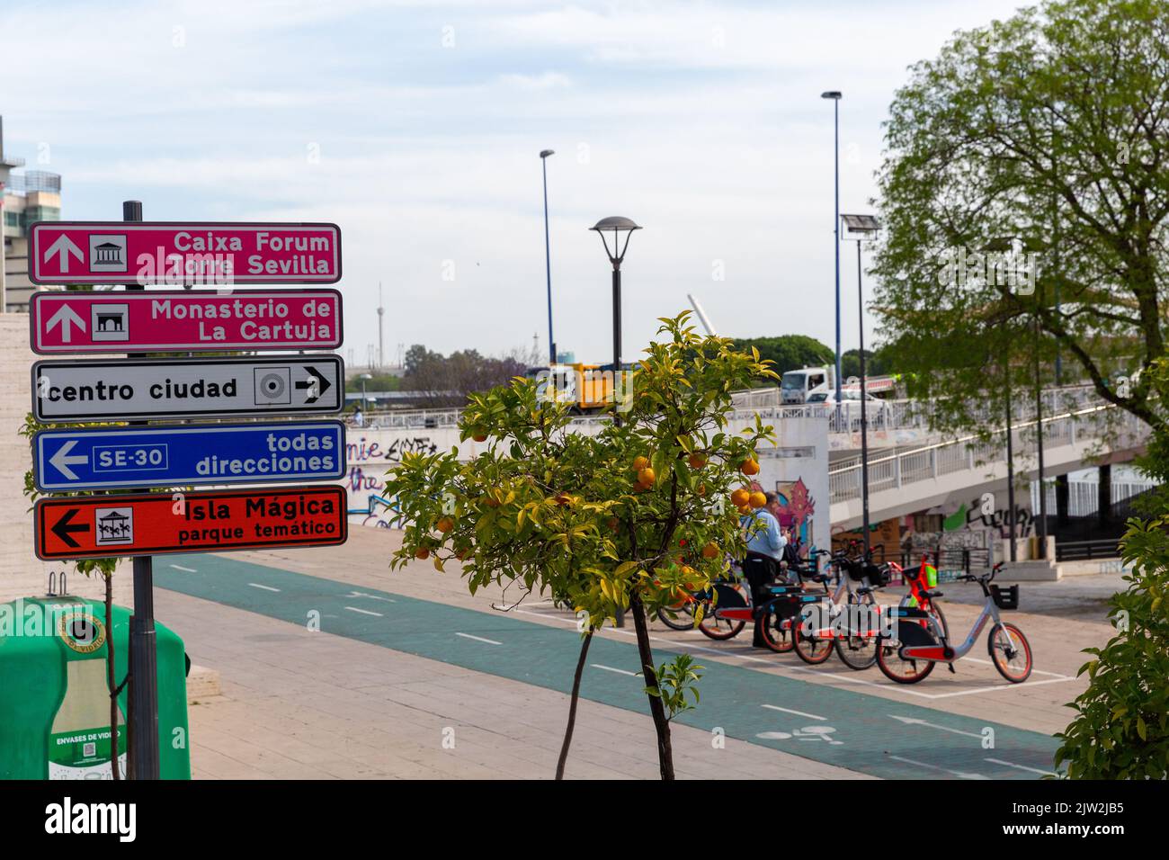 Seville road sign hi-res stock photography and images - Alamy