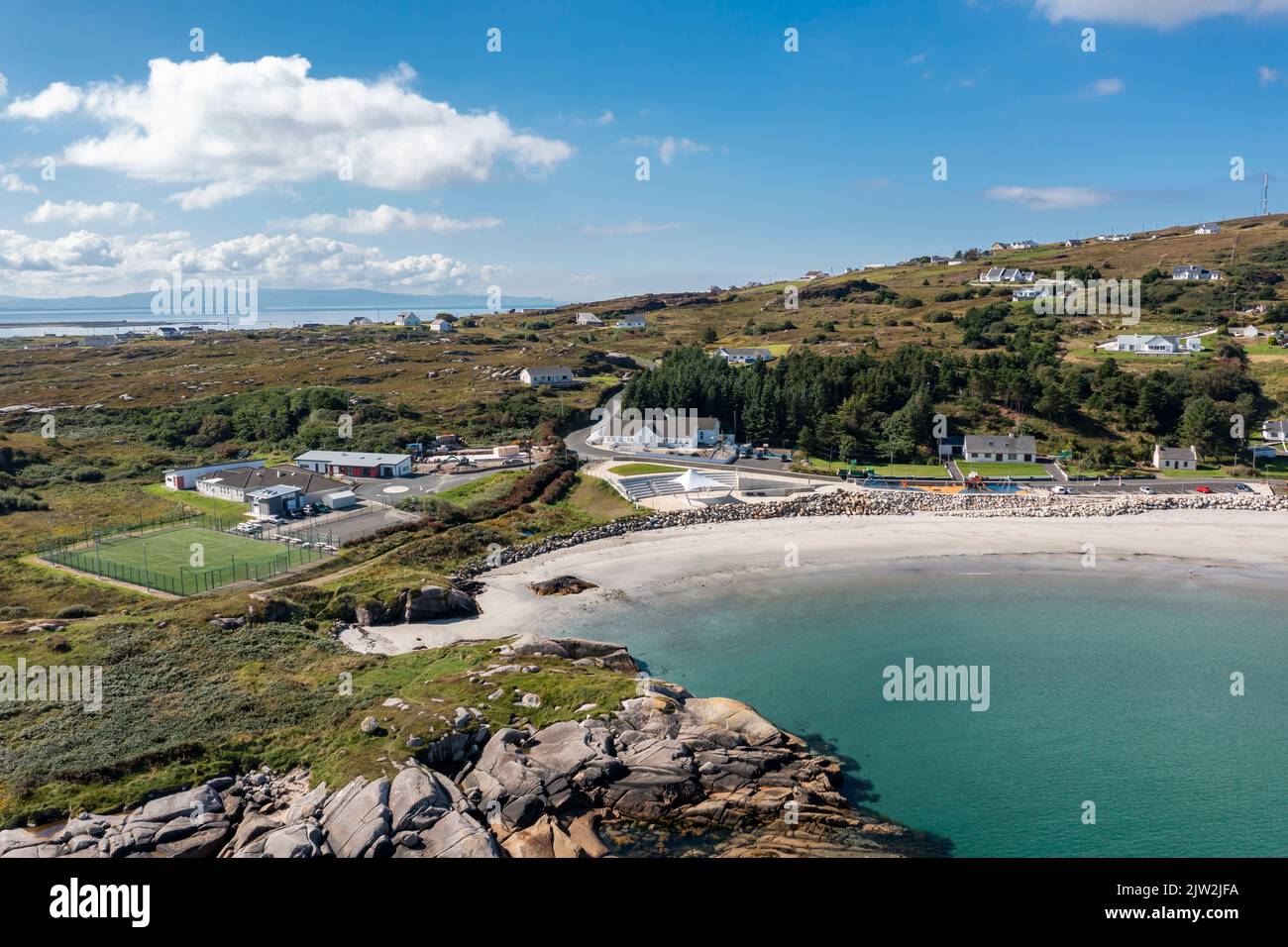 Aerial view of Leabgarrow on Arranmore Island in County Donegal ...