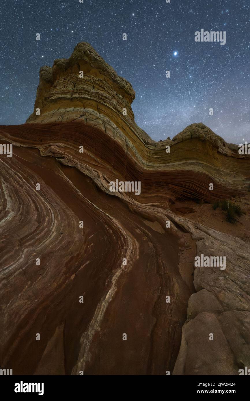 Low angle of White Pocket rock formations of Vermilion Cliffs National ...