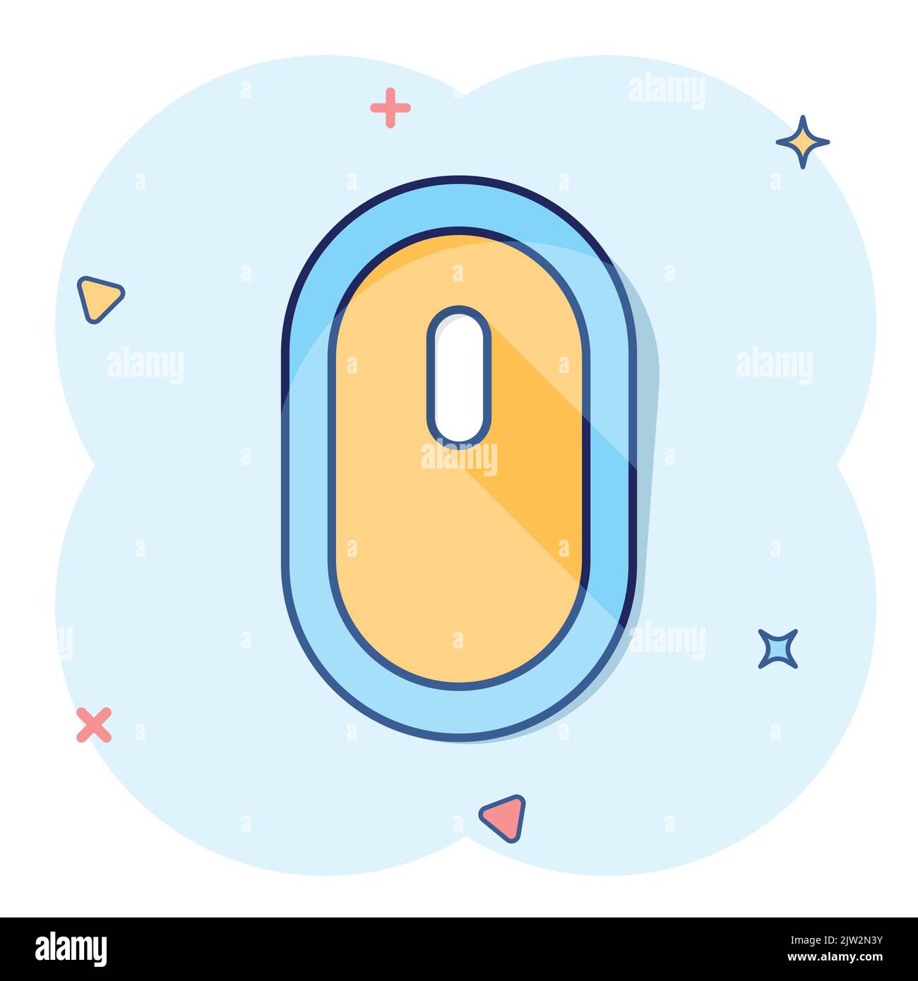 Vector cartoon computer mouse icon in comic style. Computer cursor sign ...