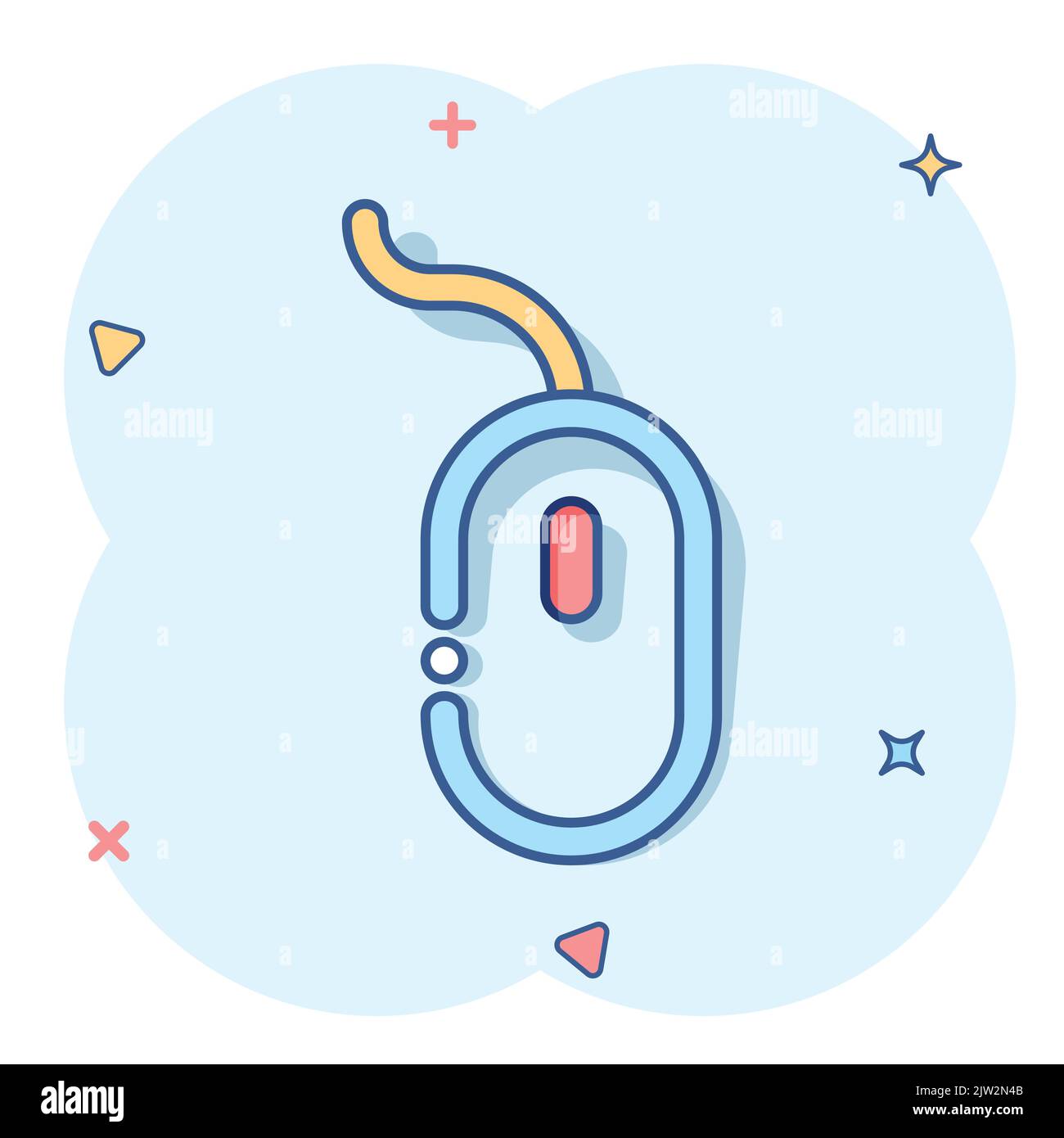Vector cartoon computer mouse icon in comic style. Computer cursor sign ...