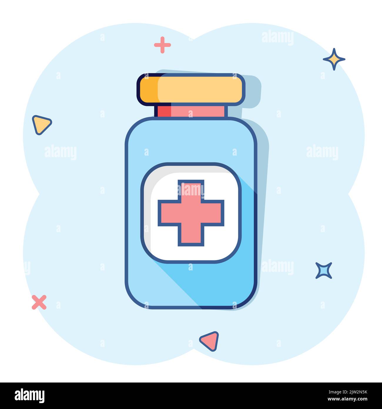 Vector cartoon pill icon in comic style. Tablet concept illustration ...