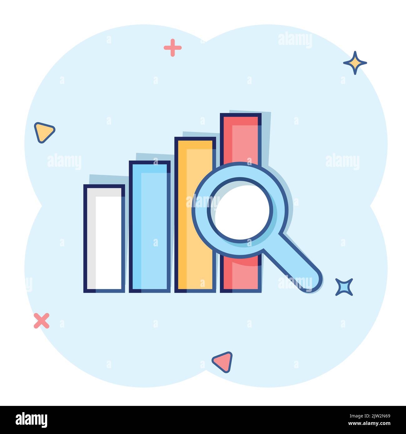 Vector cartoon financial forecast icon in comic style. Analytics ...