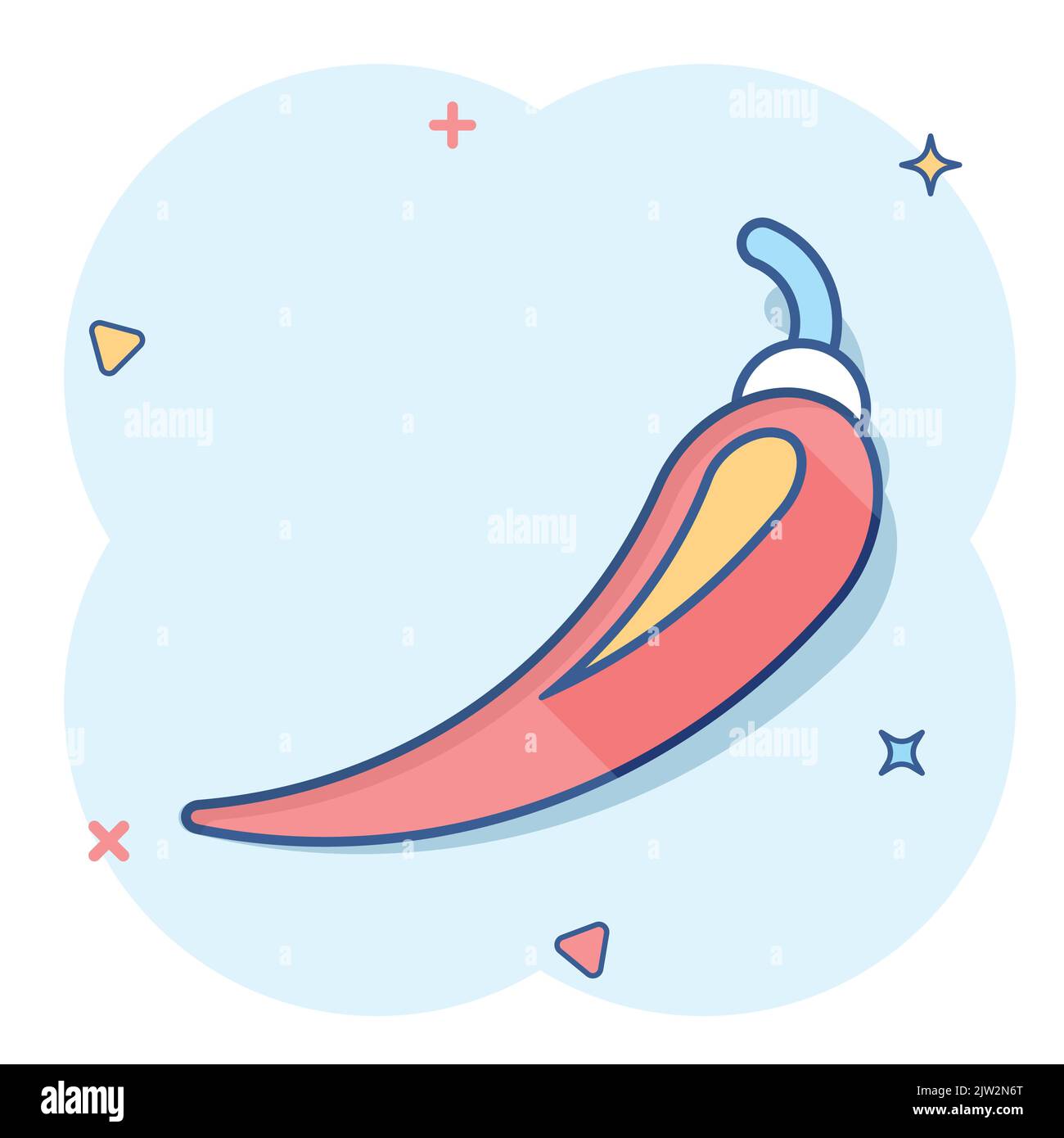 Vector cartoon chili pepper icon in comic style. Spicy peppers concept ...