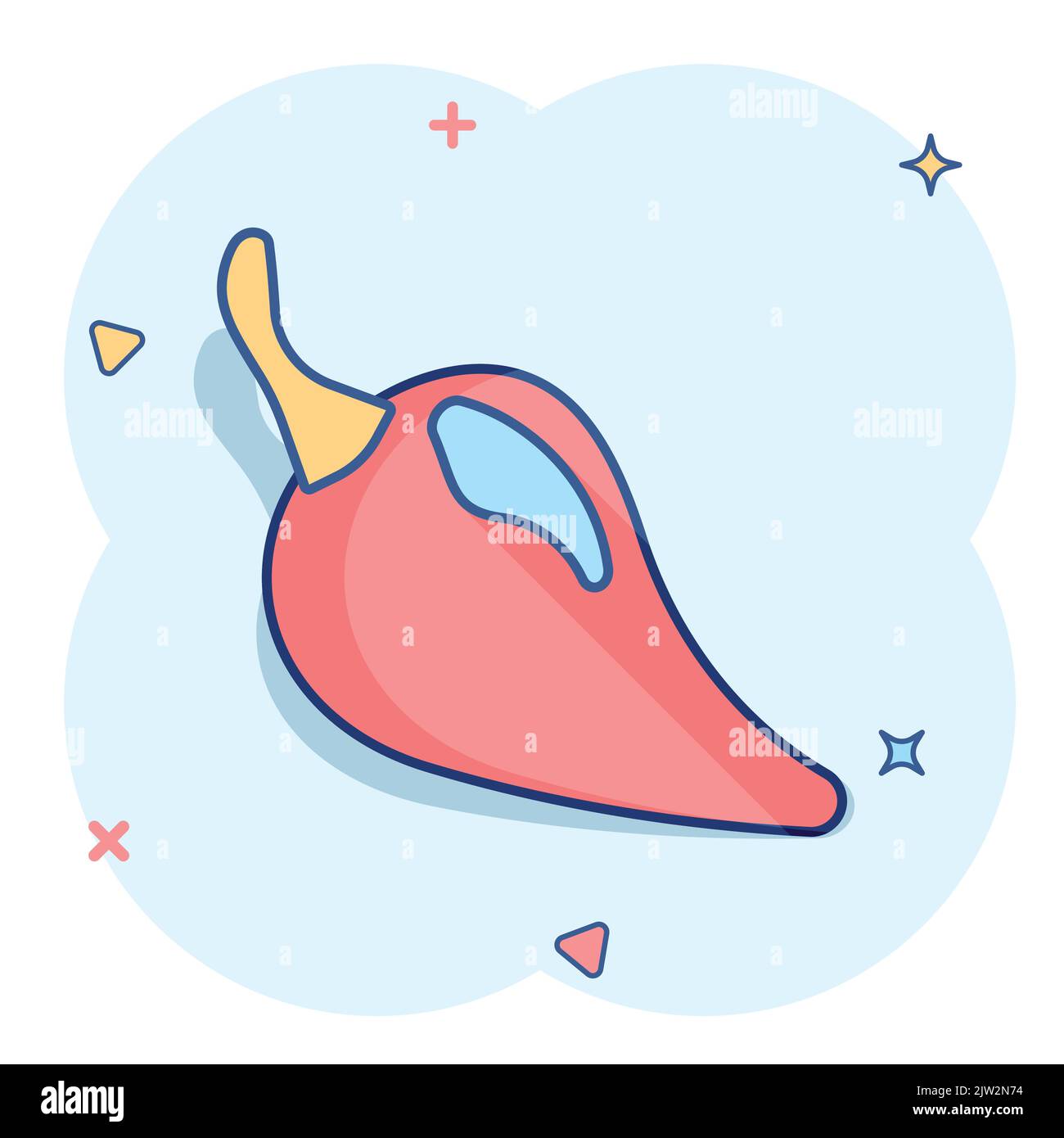 Vector cartoon chili pepper icon in comic style. Spicy peppers concept ...