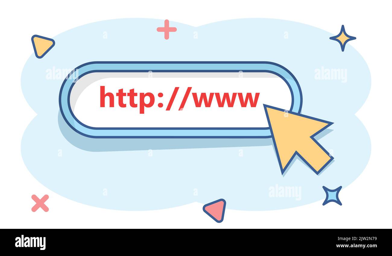 Vector cartoon search bar ui icon in comic style. Search website form ...