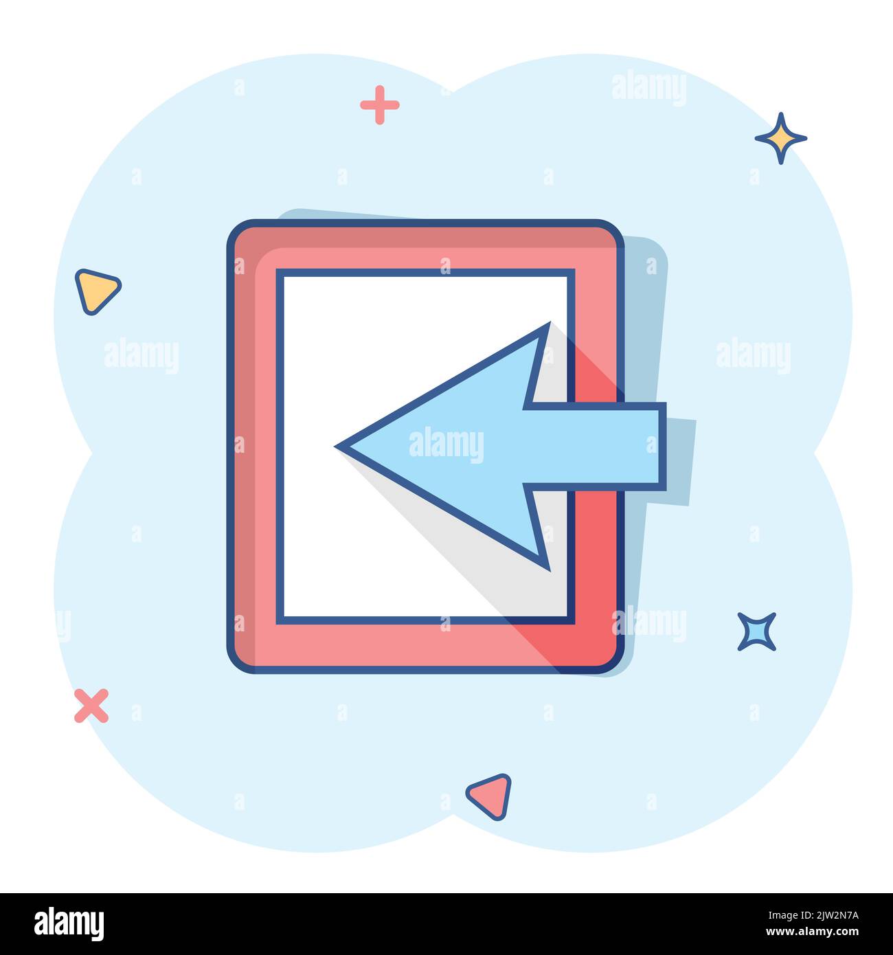 Vector cartoon entrance door icon in comic style. Exit doors concept ...