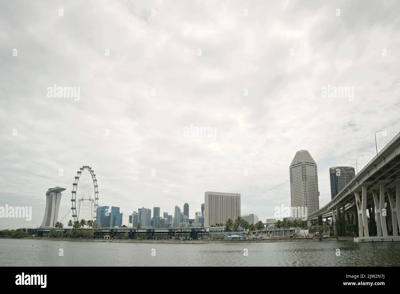 The Singapore Flyer observation wheel, Downtown Core district & Formula ...