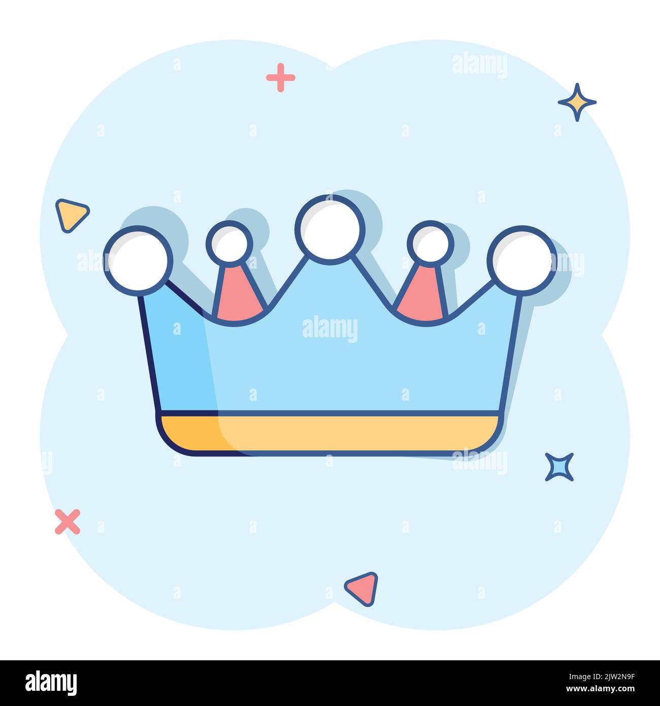Vector cartoon crown diadem icon in comic style. Royalty crown ...