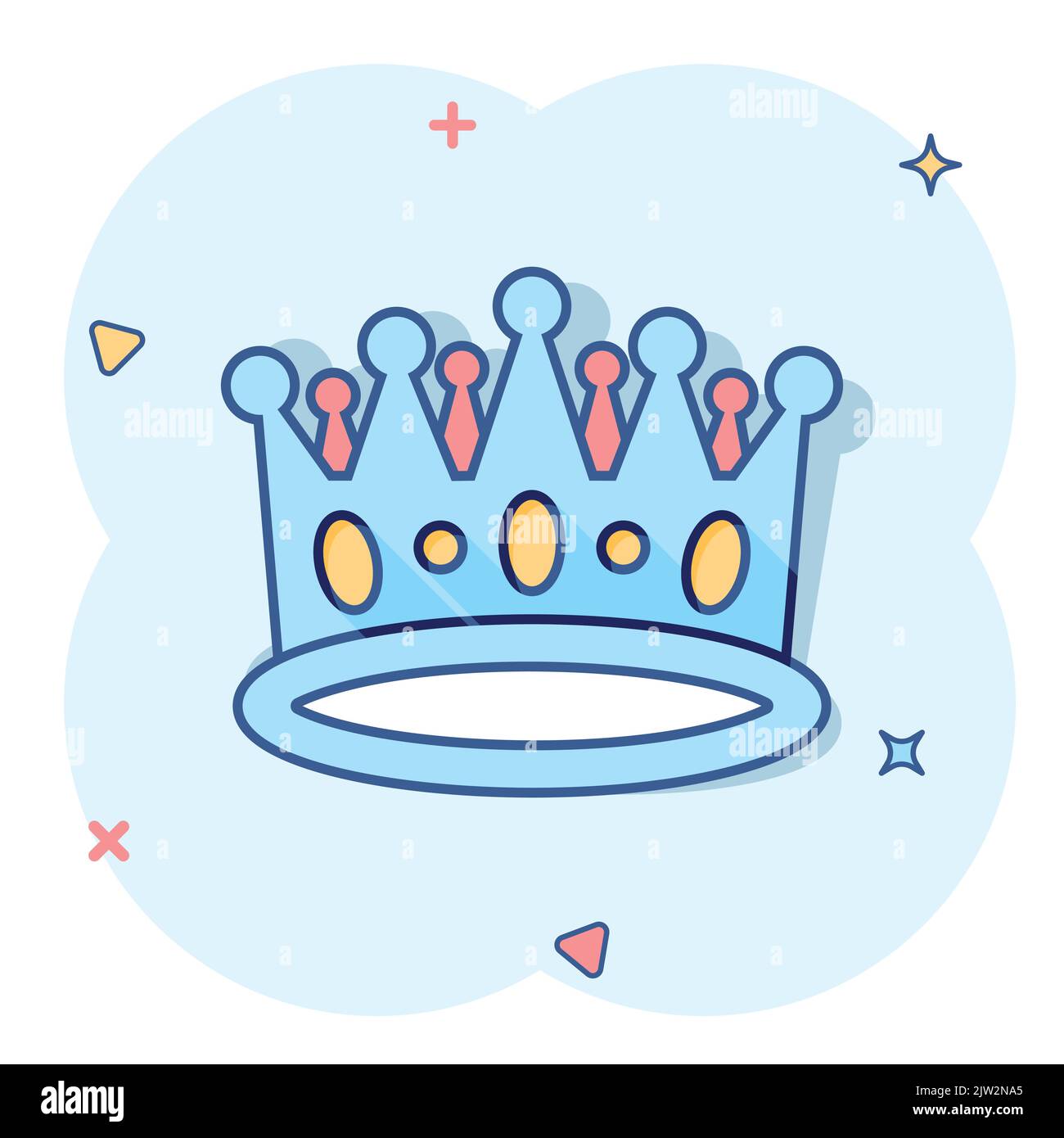 Vector cartoon crown diadem icon in comic style. Royalty crown ...