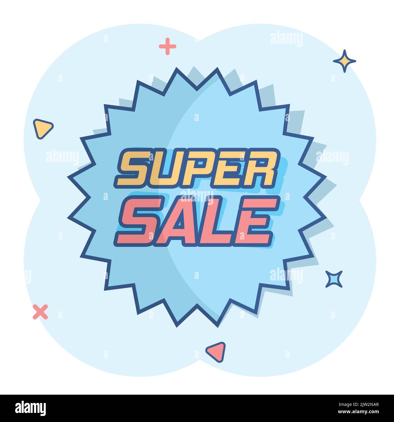 Vector cartoon discount sticker icon in comic style. Sale tag ...