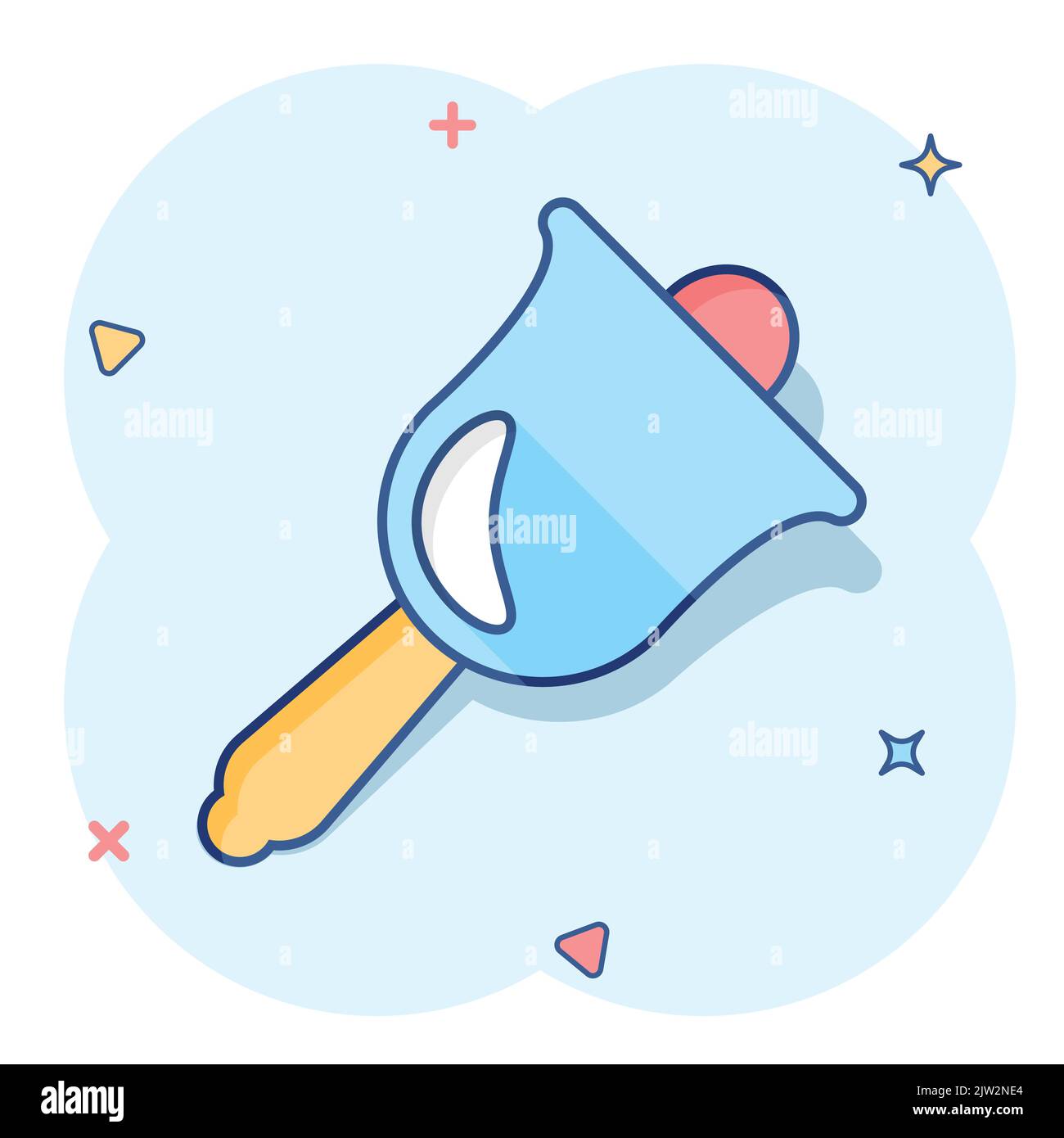 Vector cartoon bell alarm icon in comic style. Bell jingle concept ...