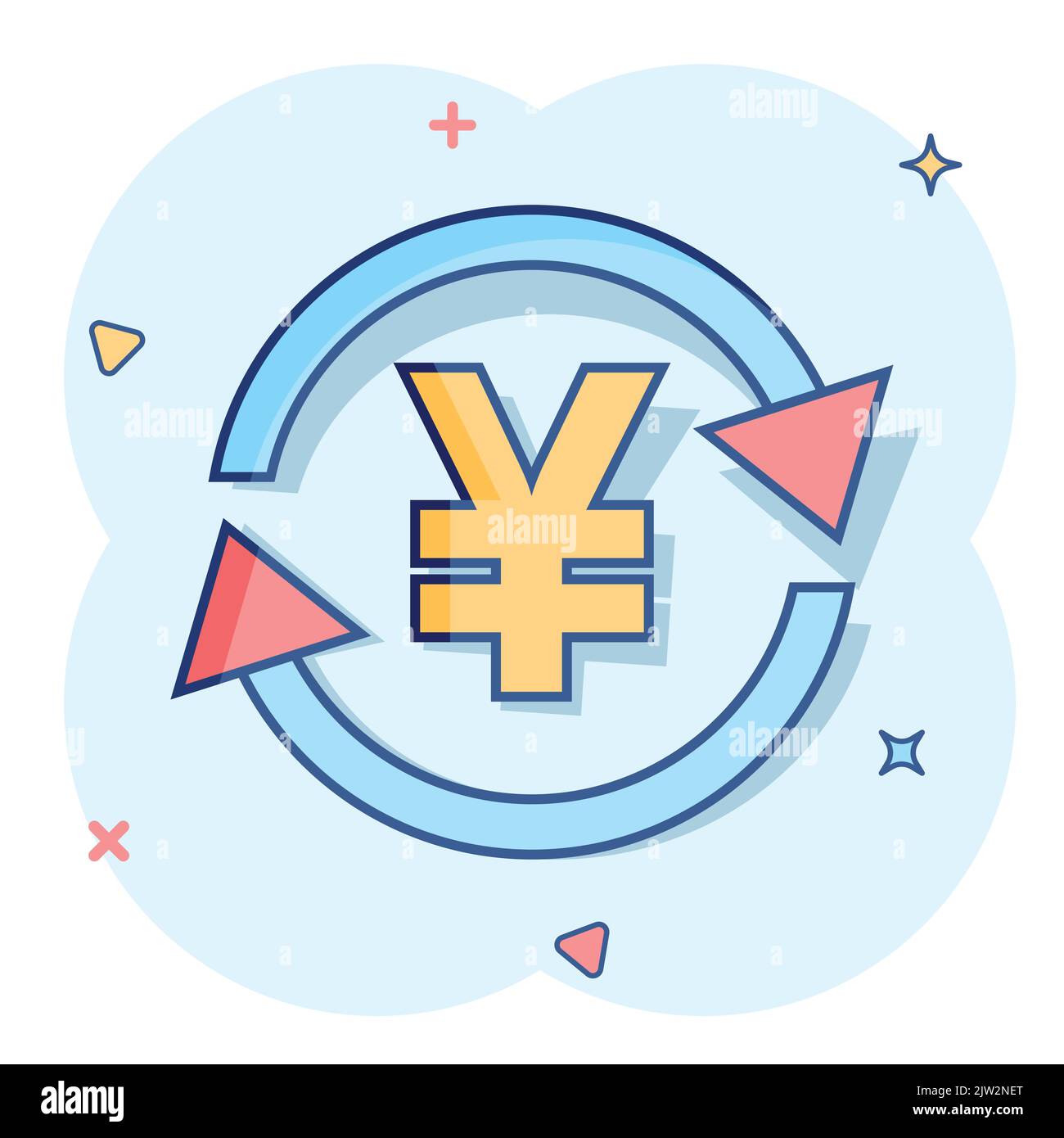 Vector cartoon yen, yuan money currency icon in comic style. Yen coin ...