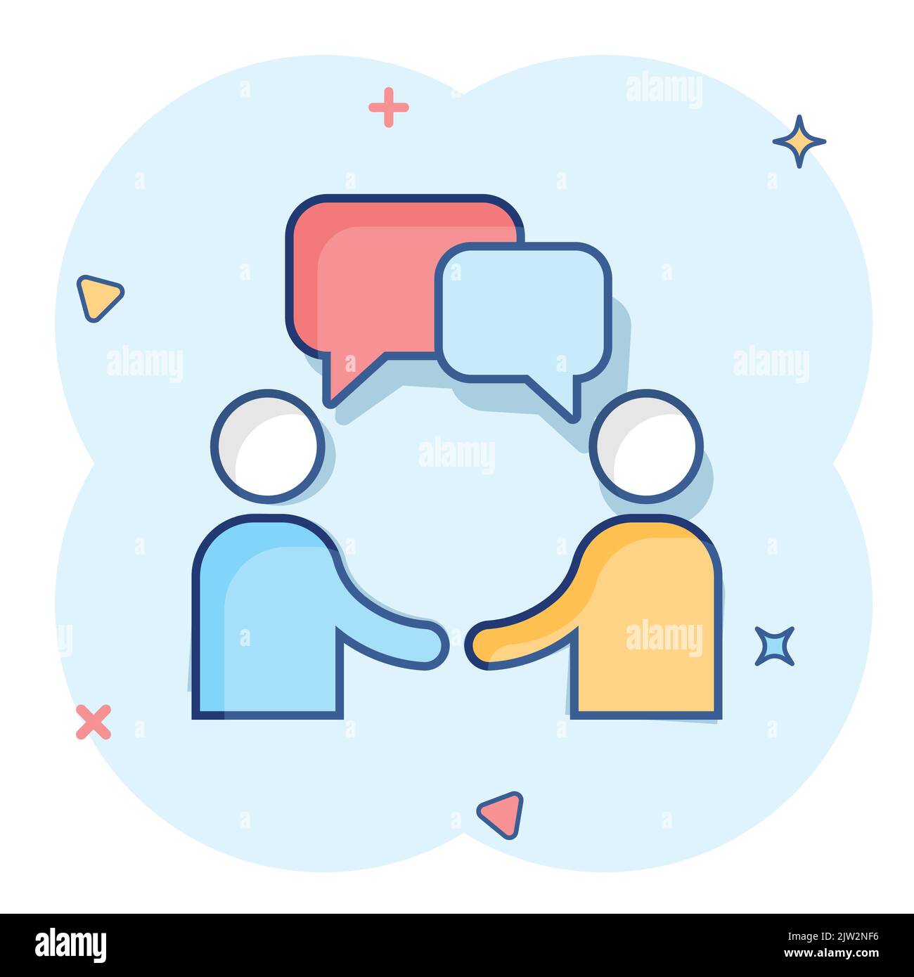 Vector cartoon talk people icon in comic style. Man with speech bubble ...