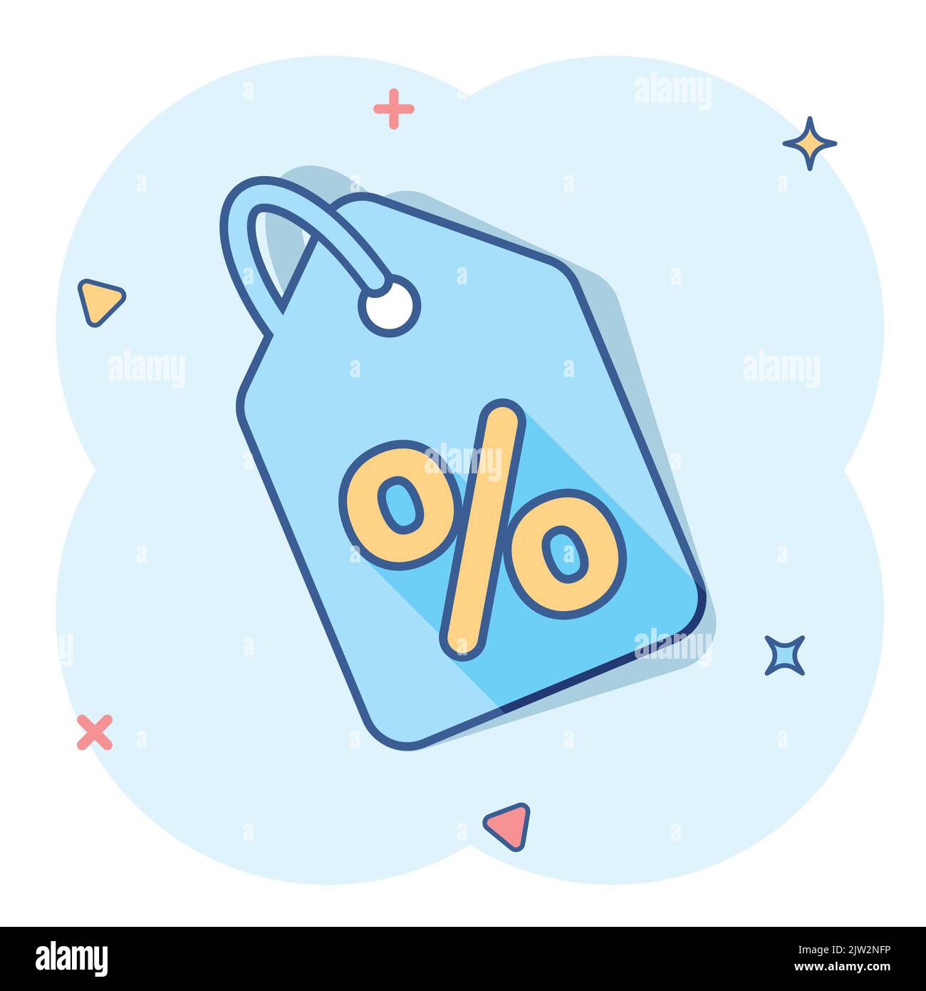 Vector cartoon discount shopping tag icon in comic style. Discount ...
