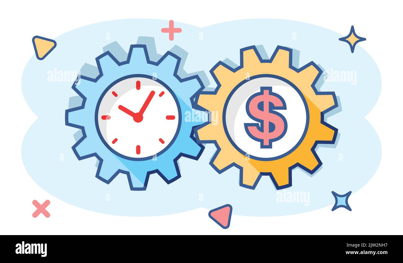 Vector cartoon business and finance management icon in comic style ...