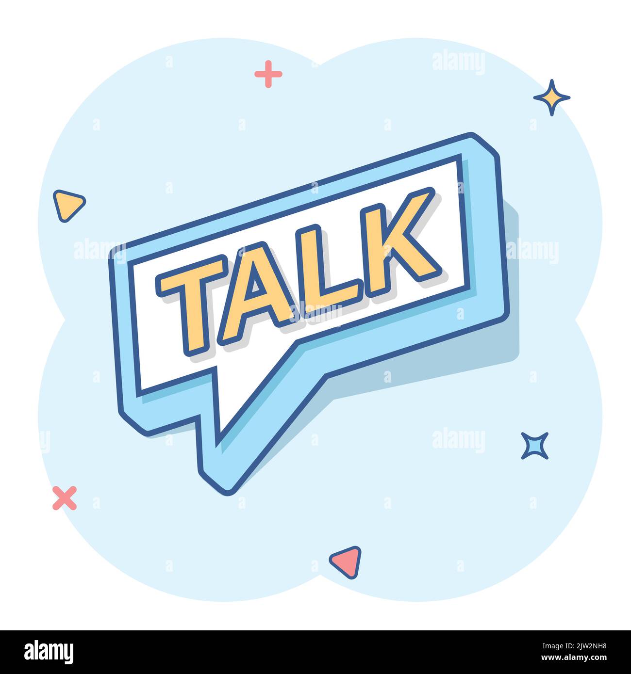 Vector cartoon talk icon in comic style. Speech bubble concept ...