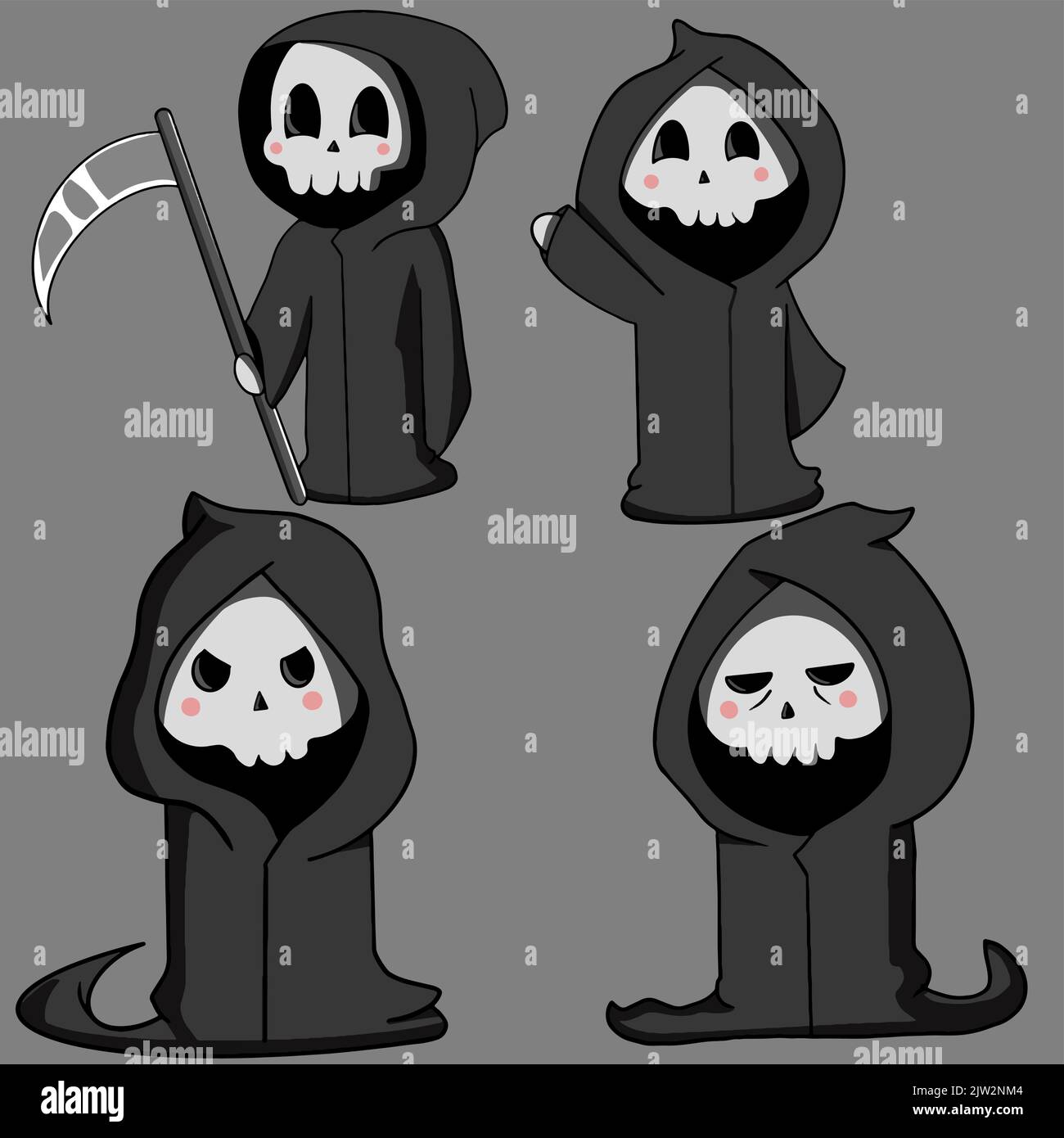 Dark death with a scythe illustration pack Stock Vector Image & Art - Alamy