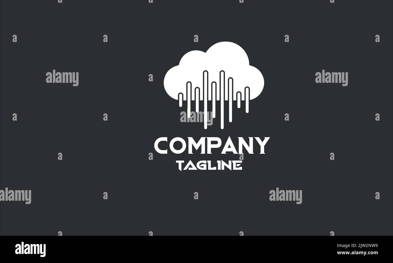 minimal audio cloud logo template Stock Vector Image & Art - Alamy