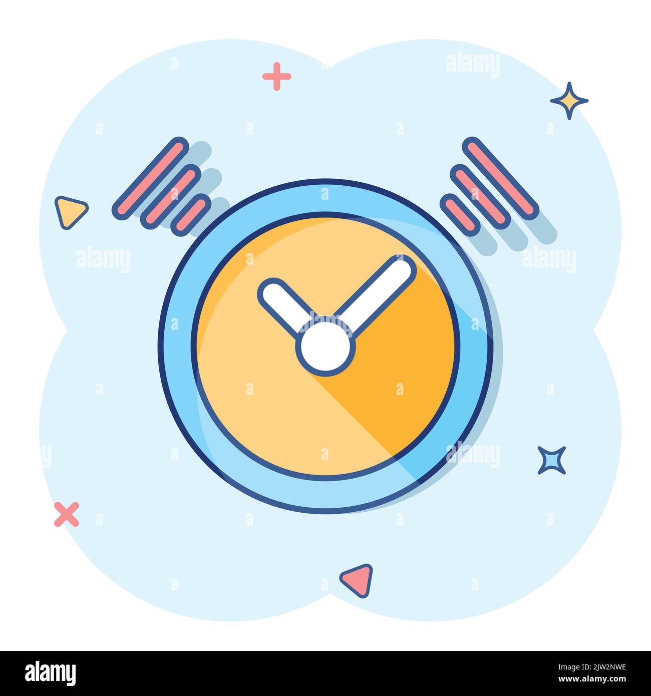 Vector cartoon clock timer icon in comic style. Time alarm concept ...