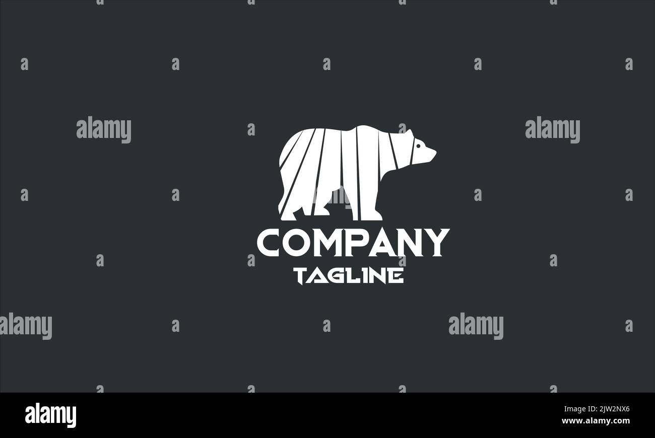 minimal bear logo template Stock Vector Image & Art - Alamy