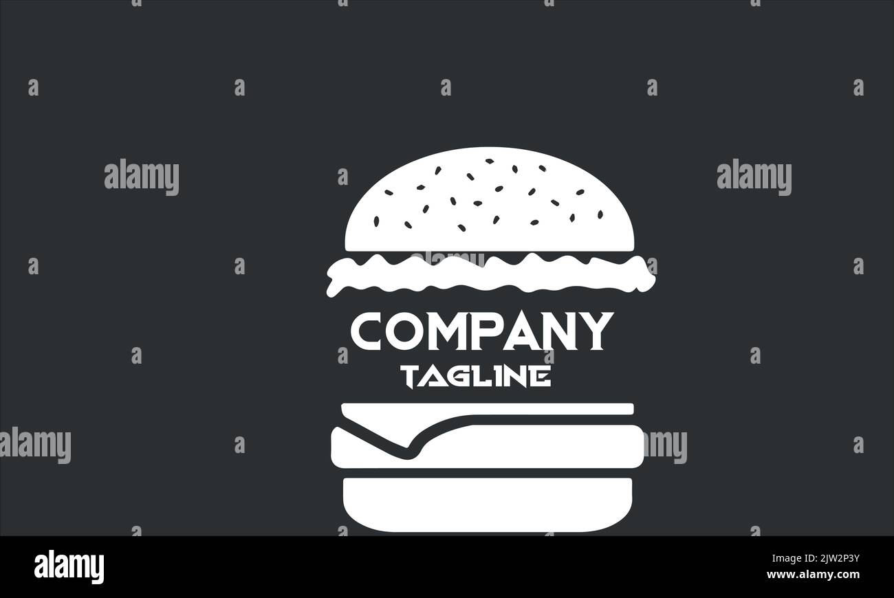 minimal burger logo template Stock Vector Image & Art - Alamy