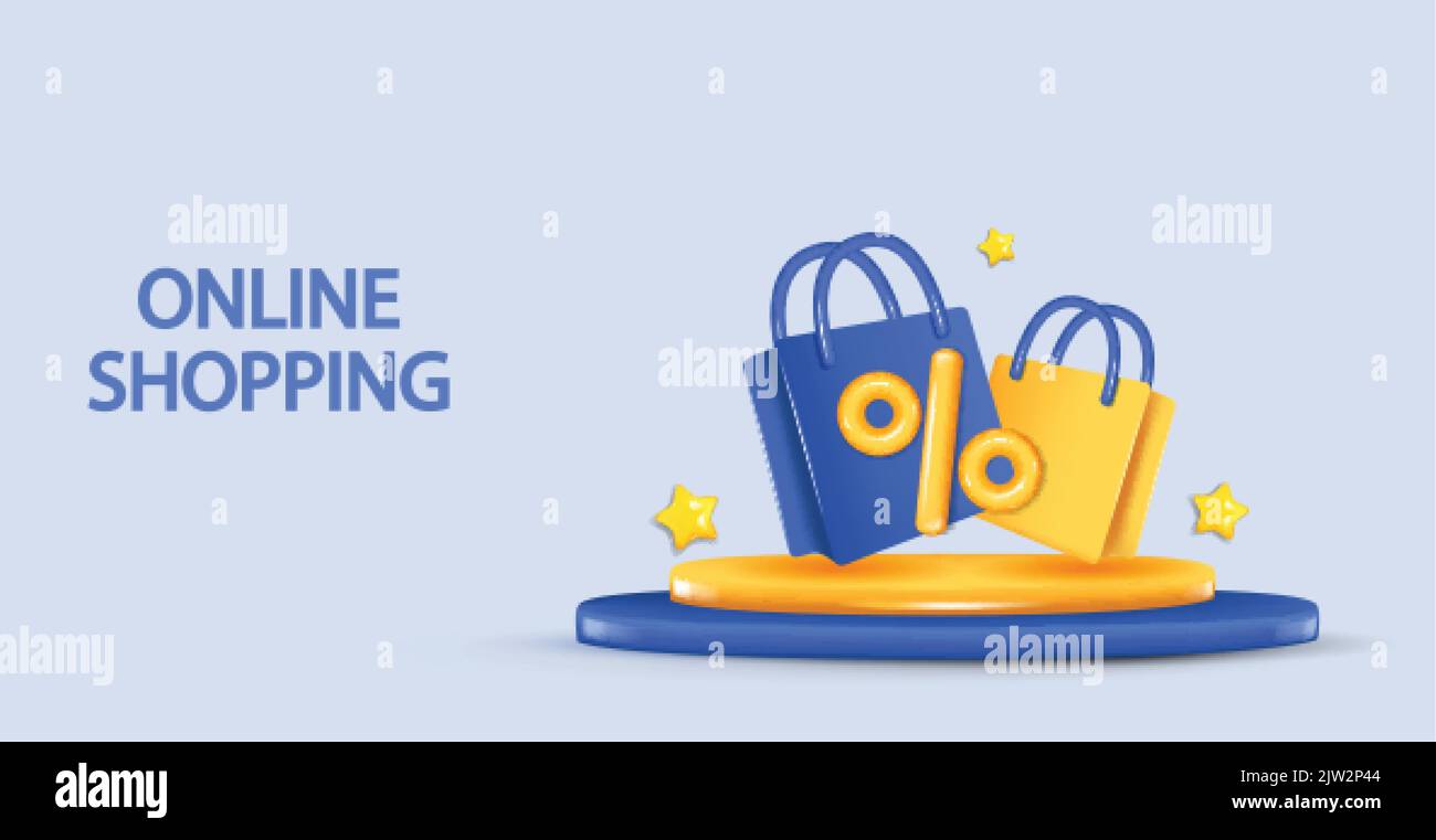 Template for online store. Online Shopping banner. Ecommerce marketing ...