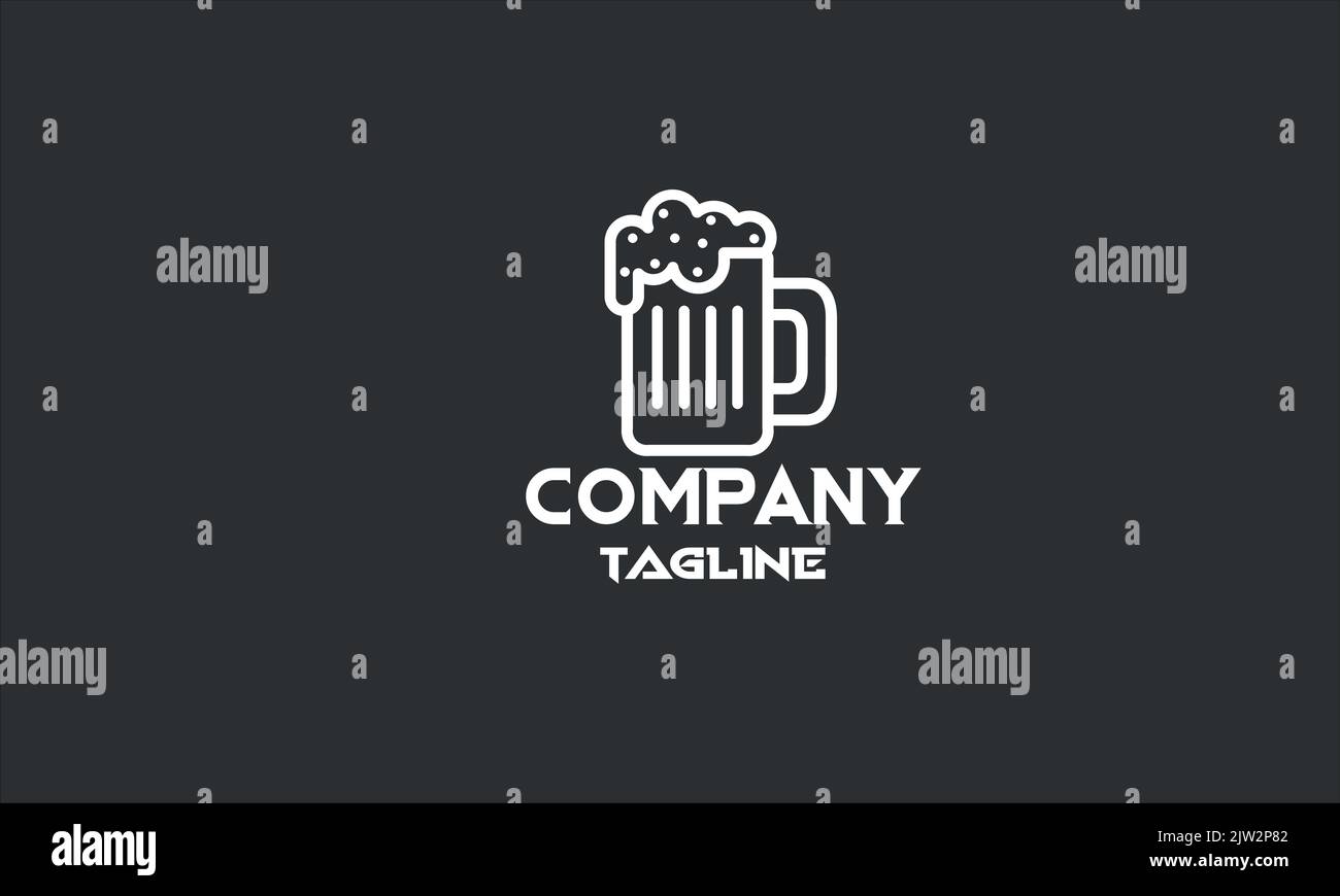 minimal beer logo template Stock Vector Image & Art - Alamy