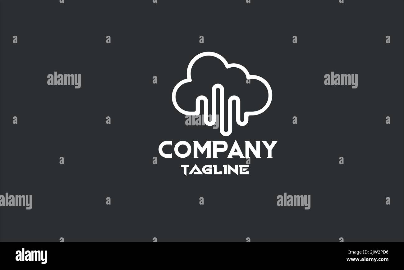 minimal audio cloud logo template Stock Vector Image & Art - Alamy