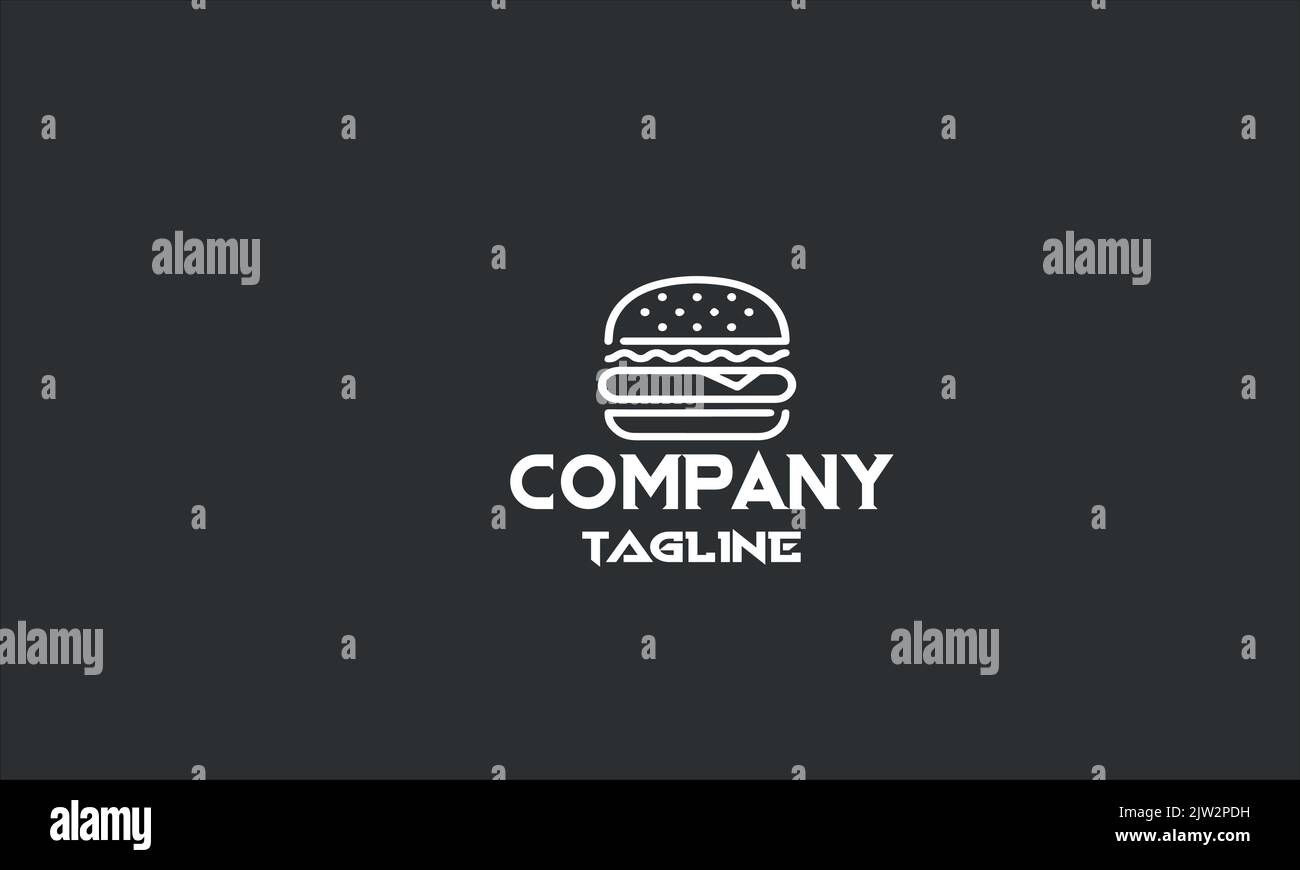 minimal burger logo template Stock Vector Image & Art - Alamy