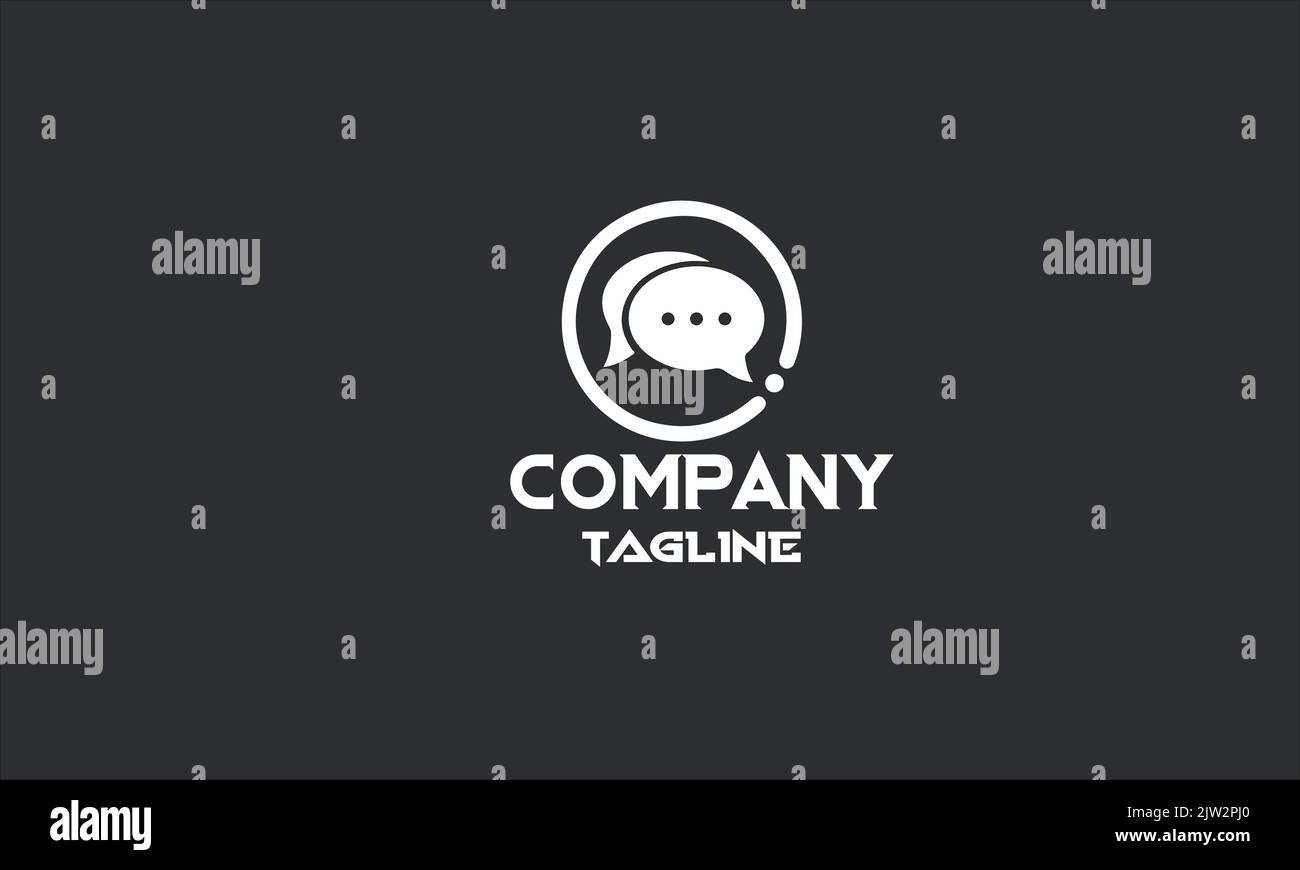 minimal chatting app logo template Stock Vector Image & Art - Alamy