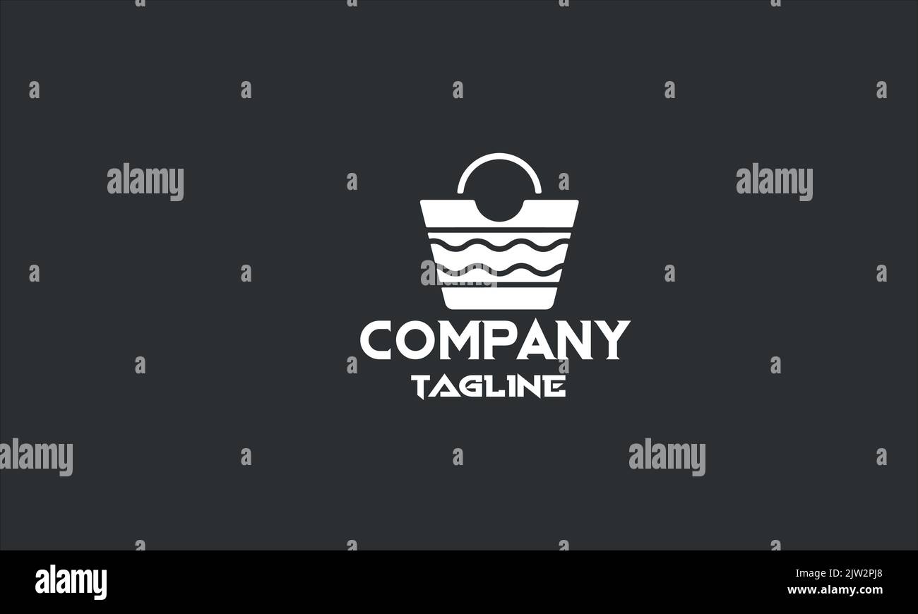 minimal shopping bag logo template Stock Vector Image & Art - Alamy